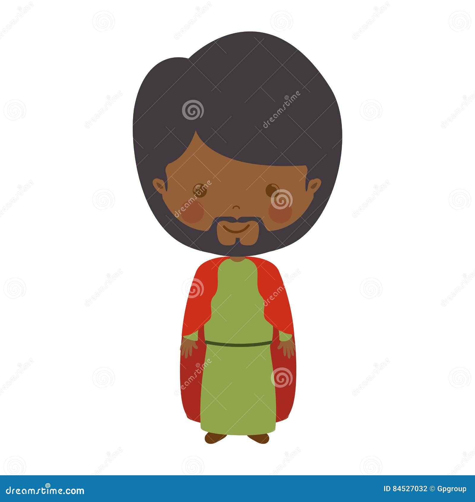 Brunette Wise Man Melchor Cartoon Stock Vector - Illustration of ...