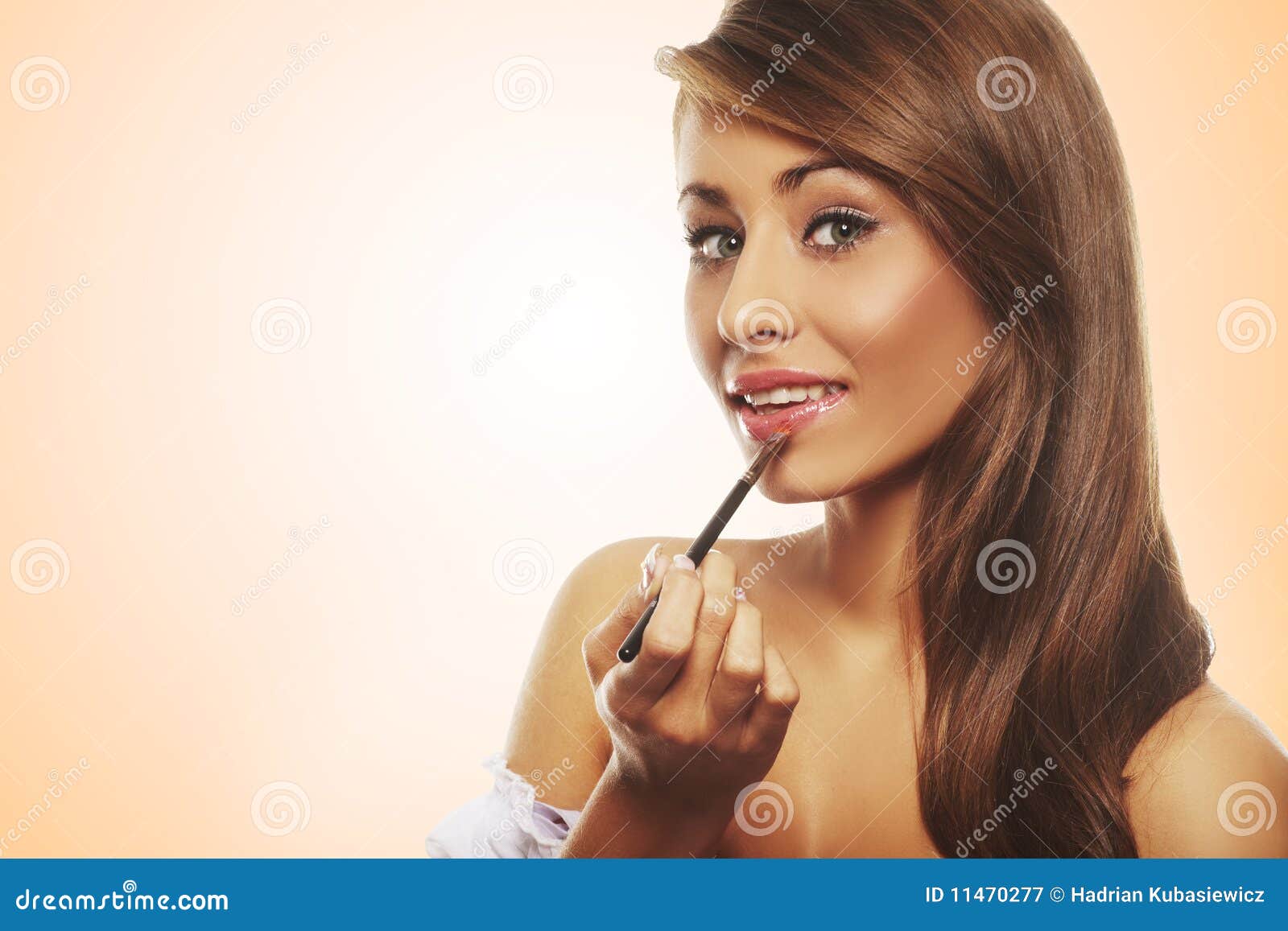 Brunette Woman Doing daily Morning Routines Stock Image - Image of ...