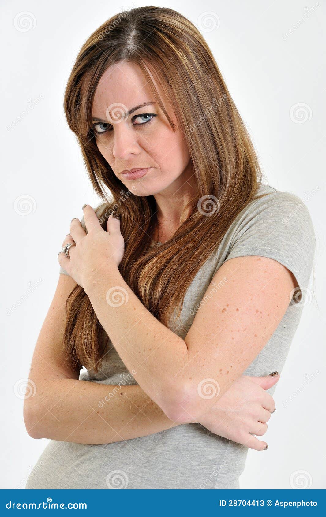 Brunette Woman Looking Sad or Pouty Stock Image - Image of pretty ...