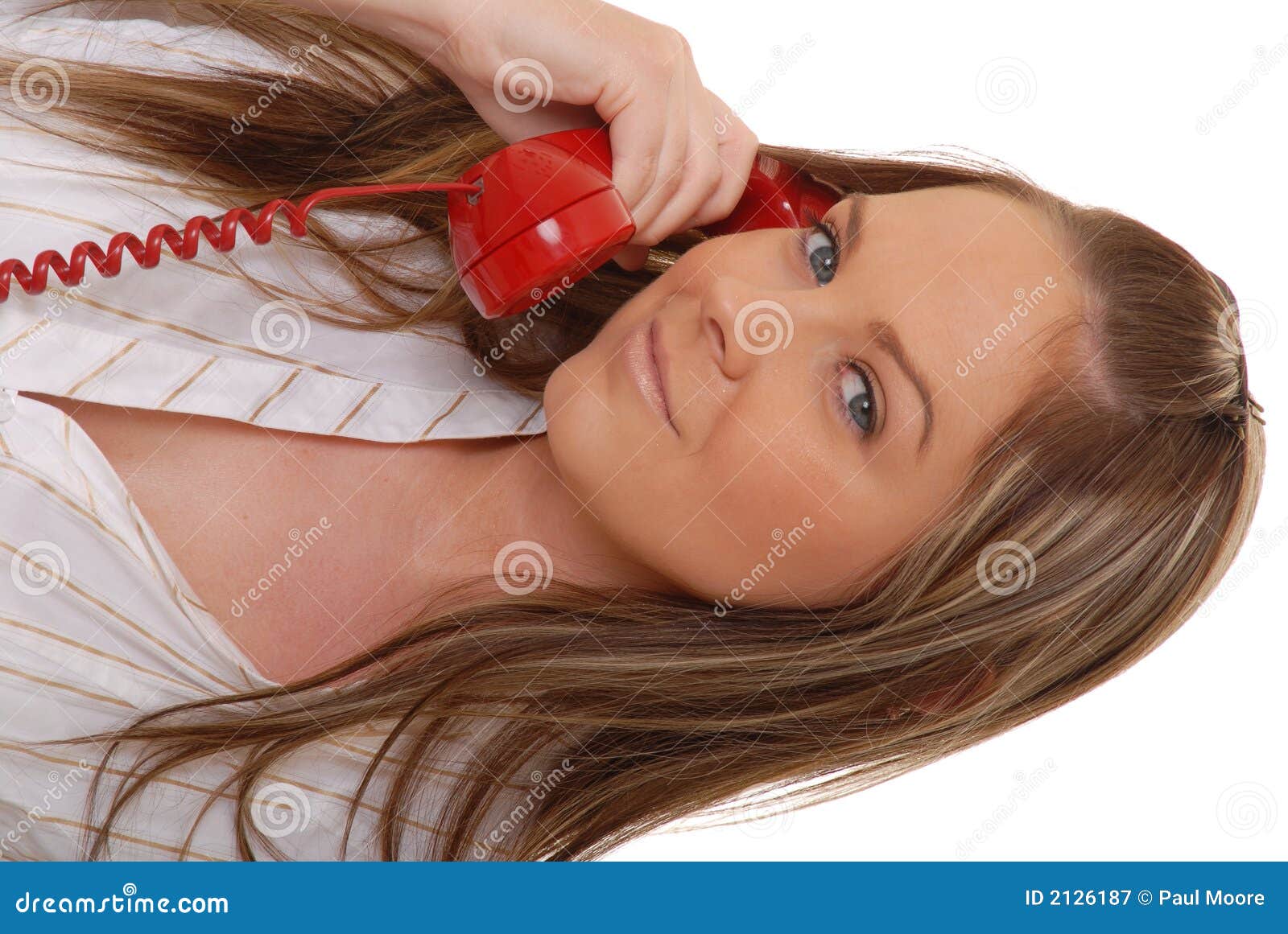 Brunette Woman on Telephone 2 Stock Image - Image of portrait ...