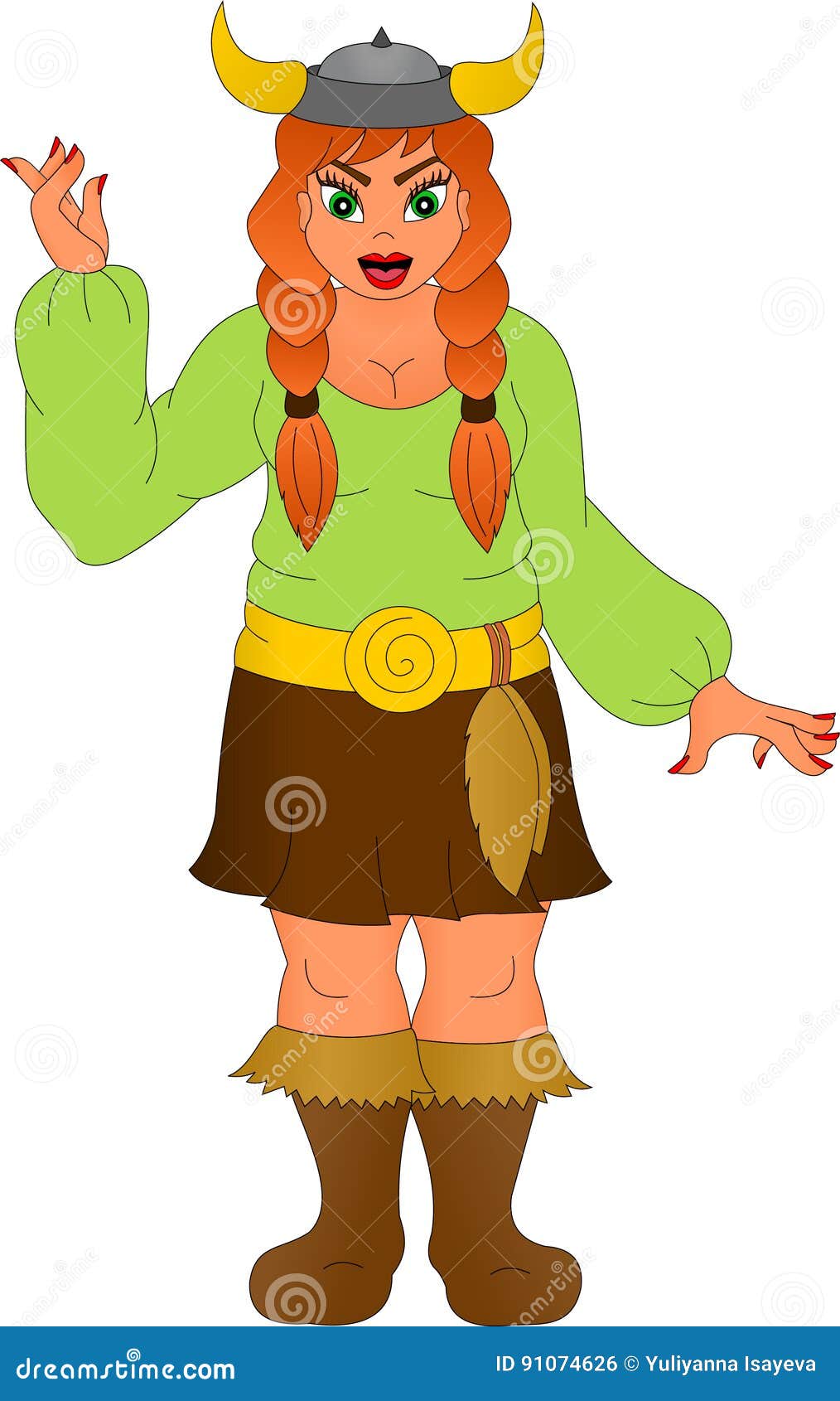 Brunhilde stock vector. Illustration of warrior, viking - 91074626