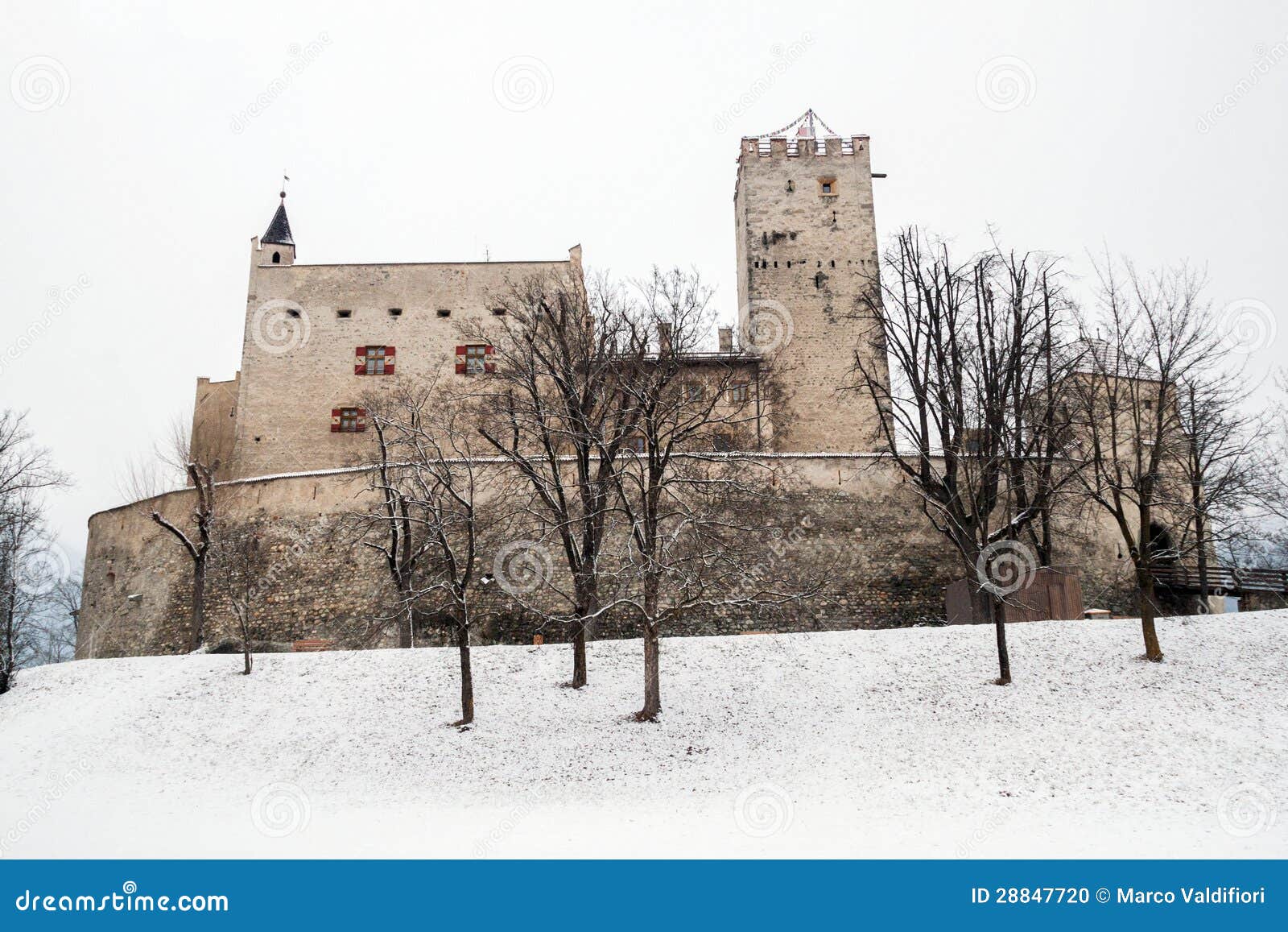 Brunico Castle stock photo. Image of mist, ripa, vacation - 28847720