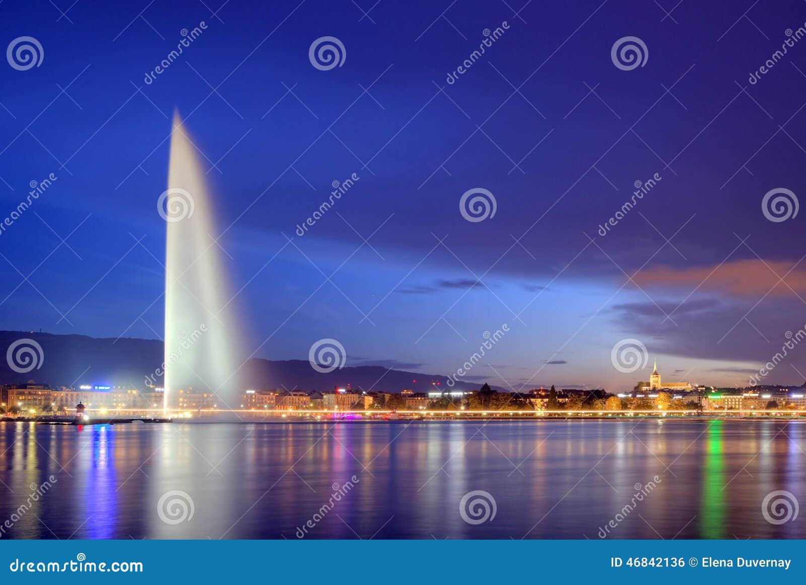 Brunnen in Genf, Die Schweiz, HDR Redaktionelles Foto - Bild von ...