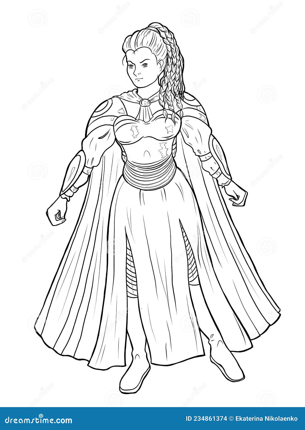 Brunhilda. Heroine Of Mythology. Fairytale Character Design. Vector ...