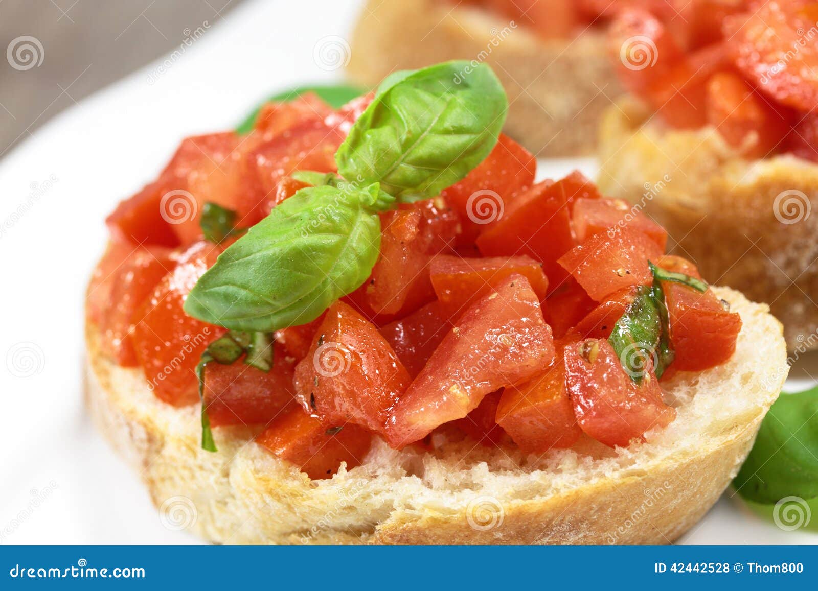 Bruschetta stock photo. Image of bread, dinner, dice - 42442528