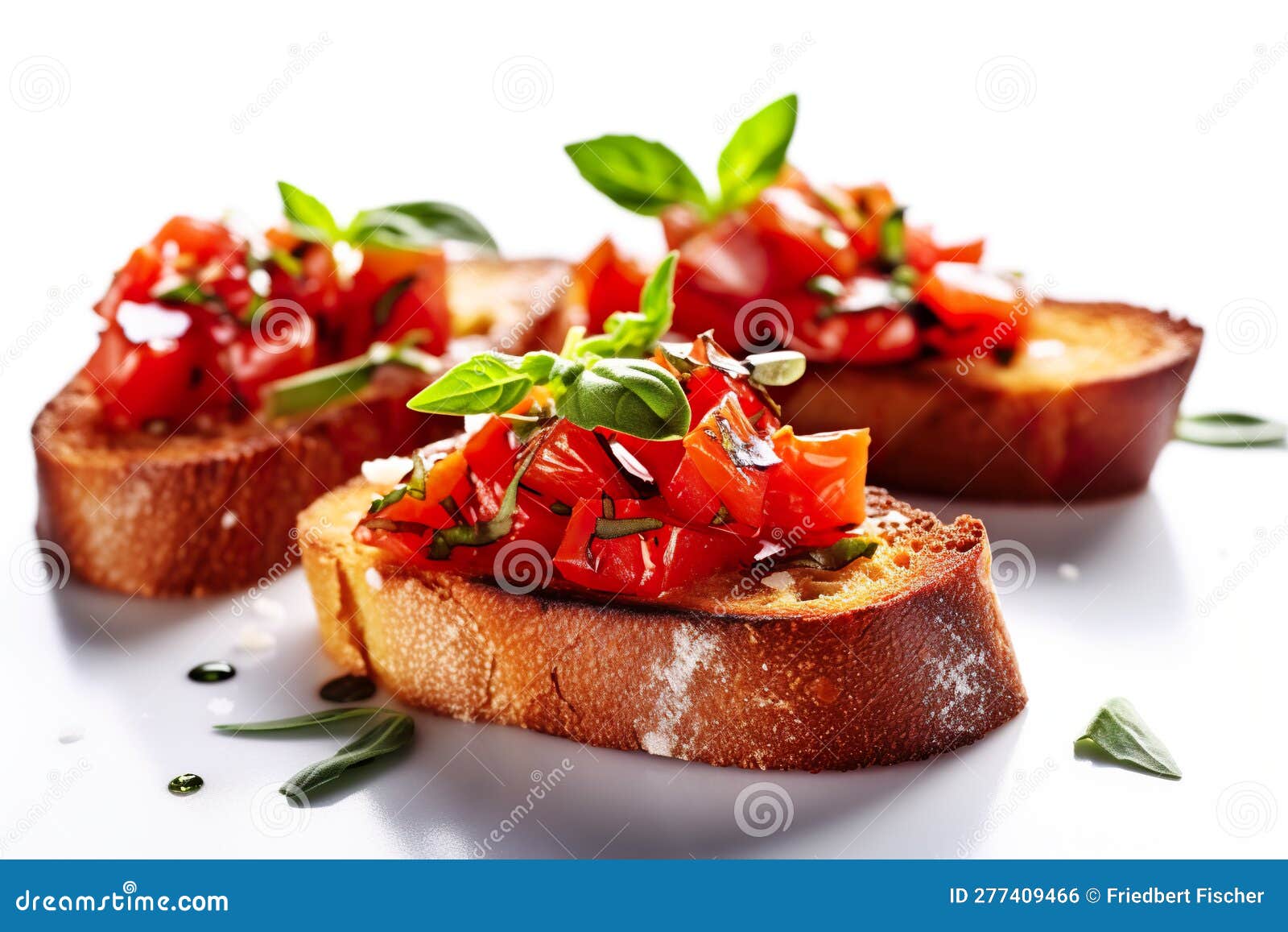 Bruschetta - Toasted Bread with Tomato and Basil Toppings. Generative ...