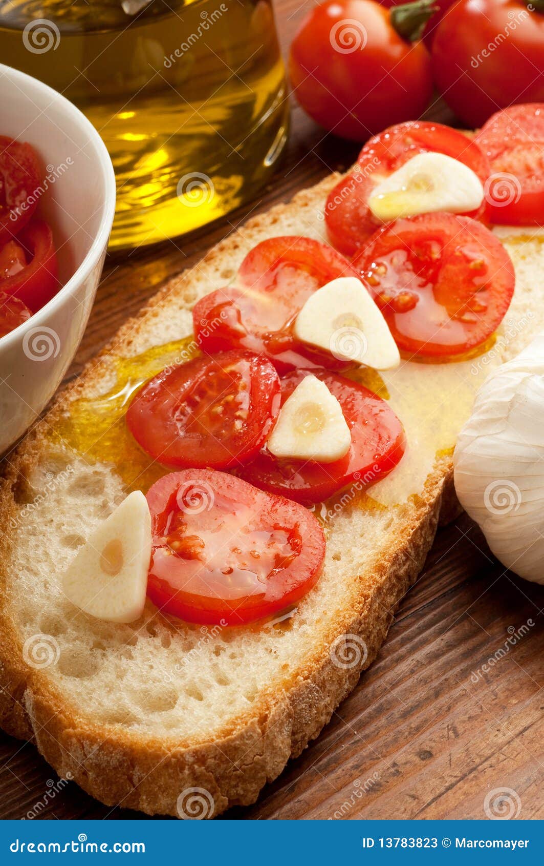 Bruschetta Typical Italian Snack Stock Image - Image of gourmet, herb ...