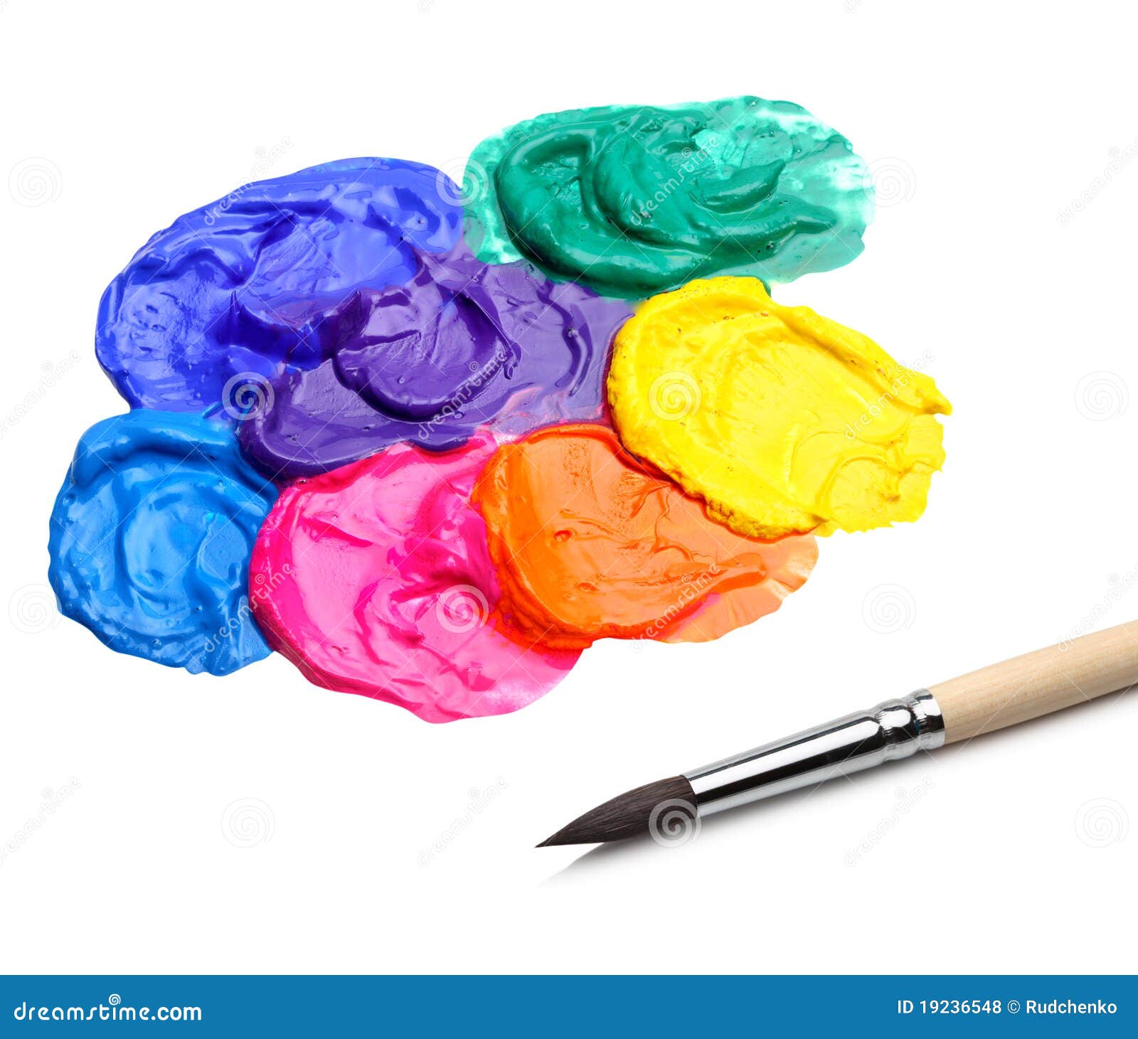 Brush and Abstract Acrylic Paint Stock Photo - Image of blot ...