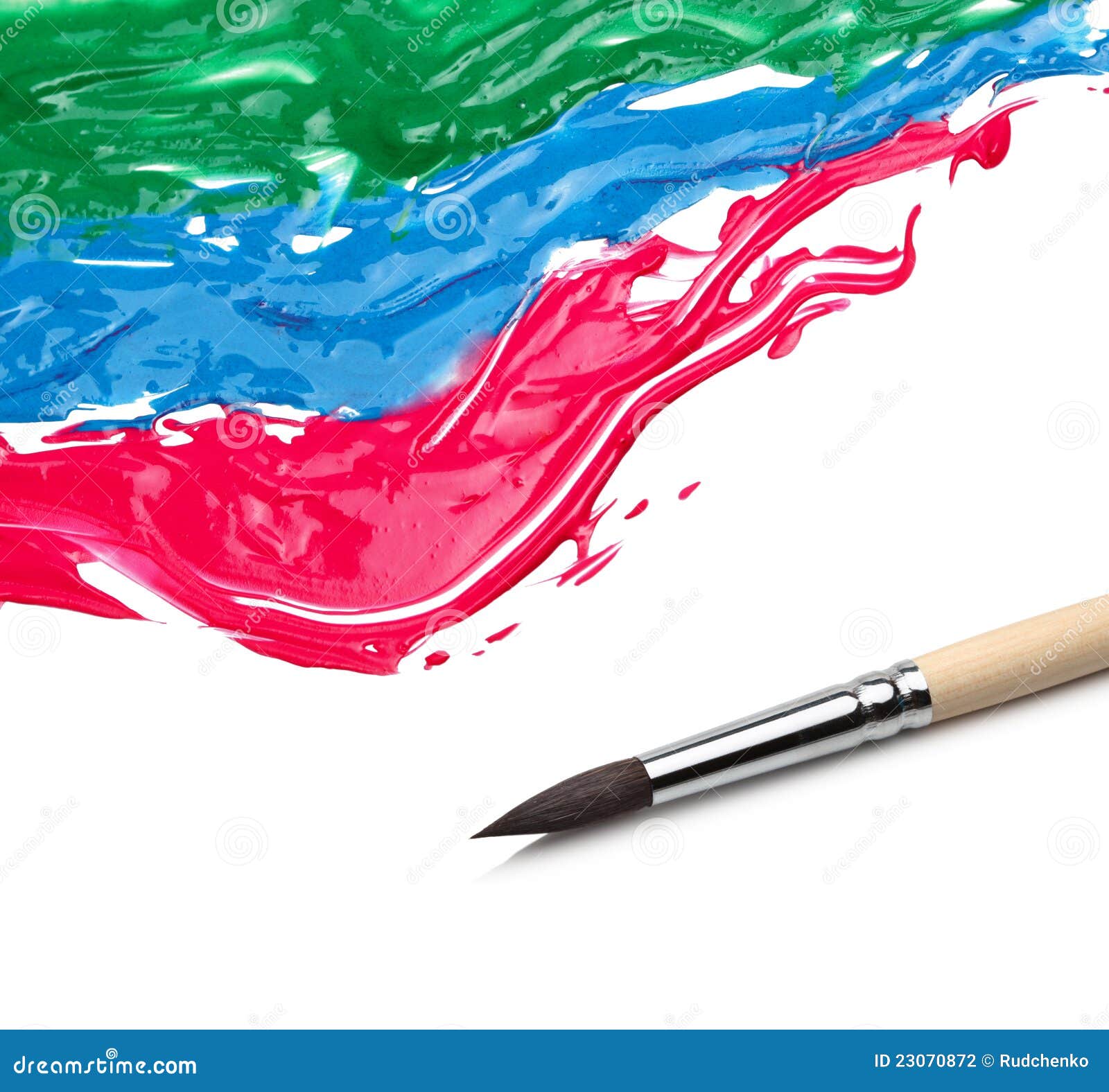 Brush and Abstract Acrylic Painted Stock Photo - Image of multicolor ...