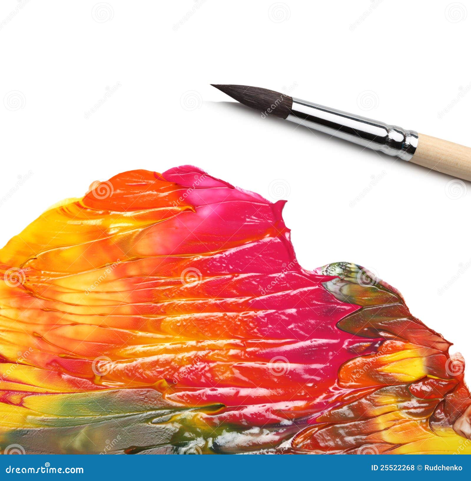 Brush and Abstract Acrylic Painting Stock Photo - Image of stroke ...