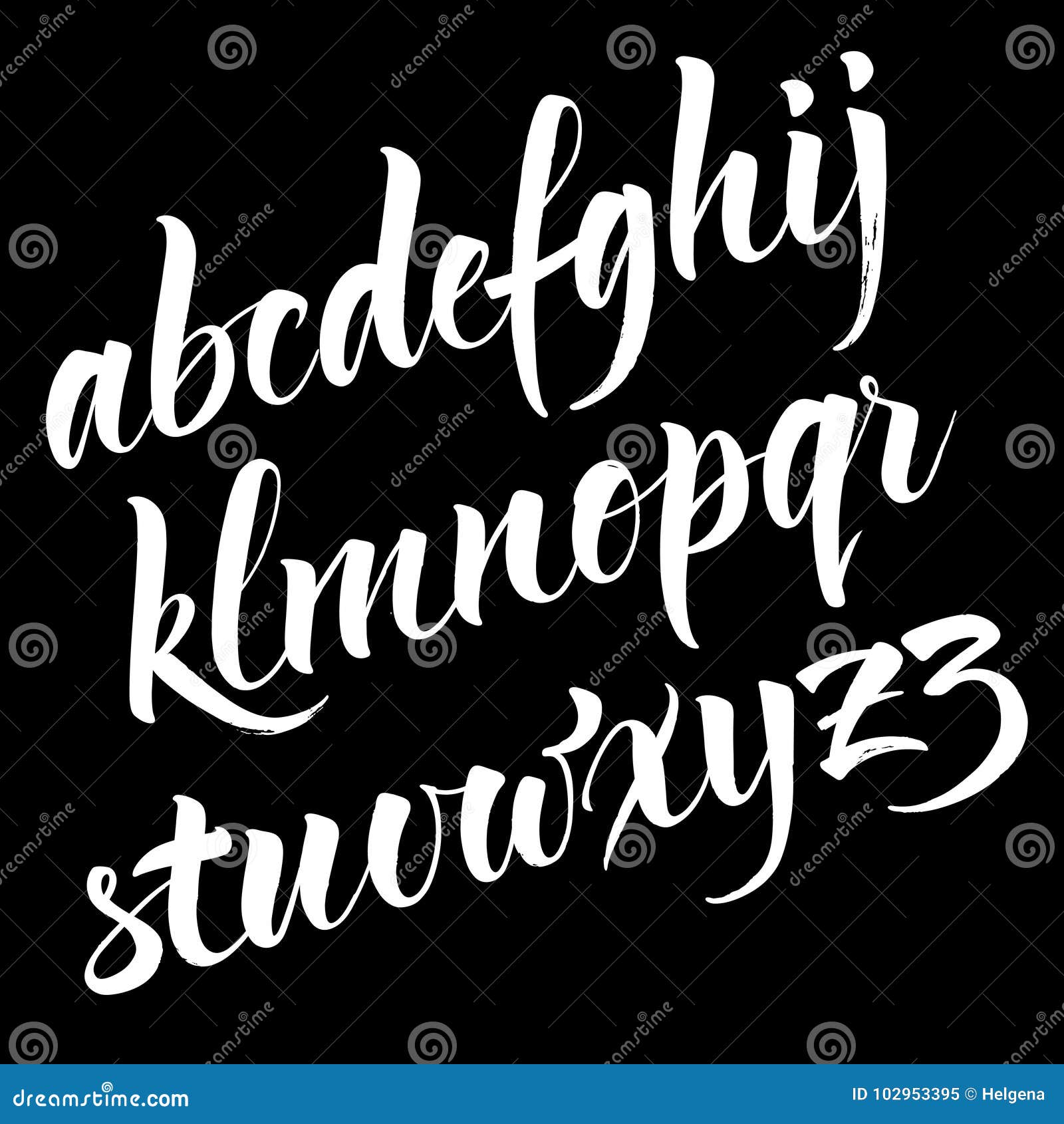 Brush Alphabet. Vector Illustration Stock Vector - Illustration of ...