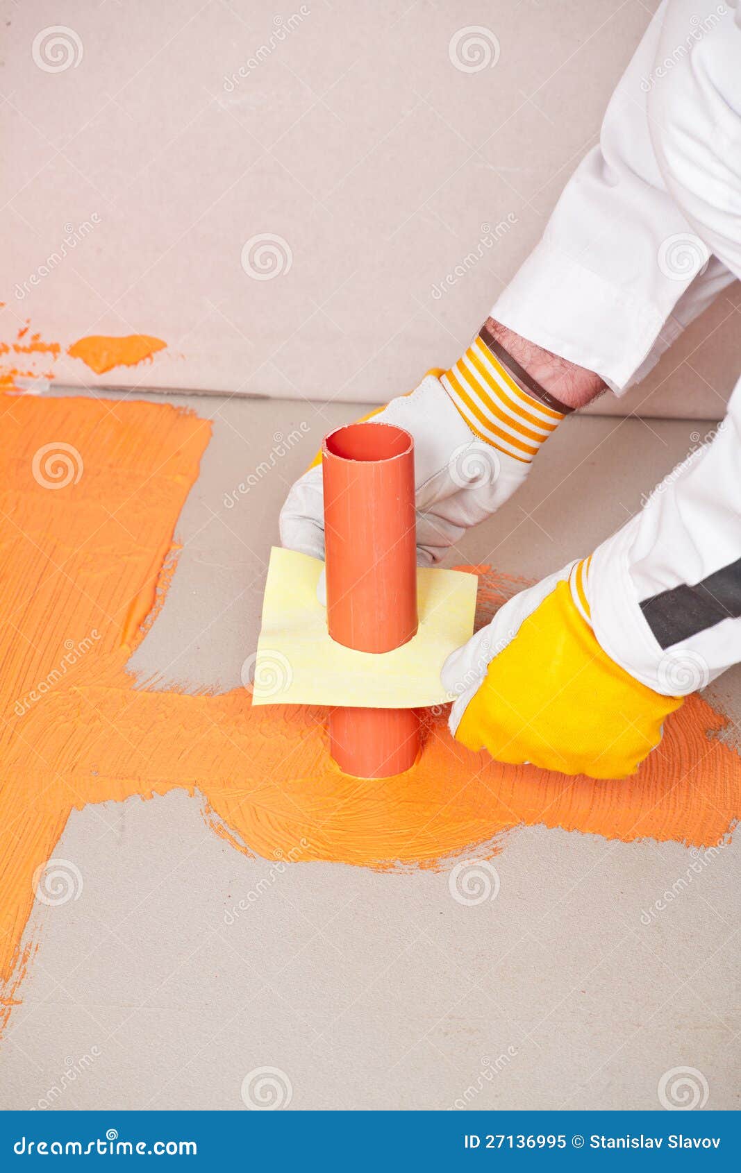 Brush Applied Waterproofing Stock Image - Image of cuff, cement: 27136995