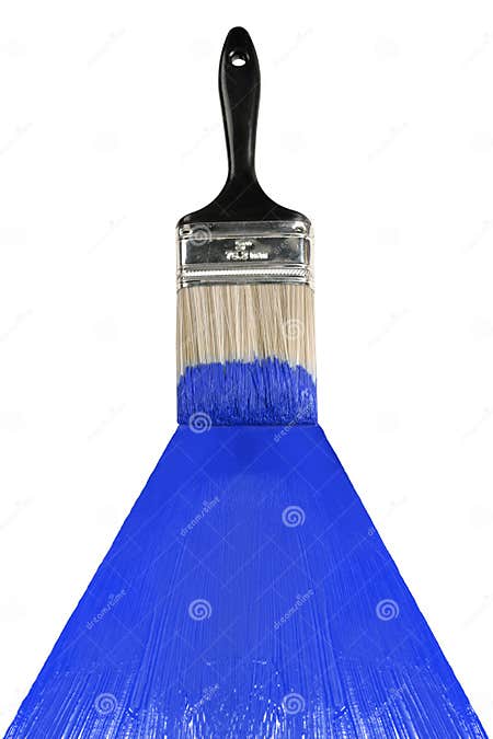 Brush with Blue Paint stock image. Image of brushing - 13769315