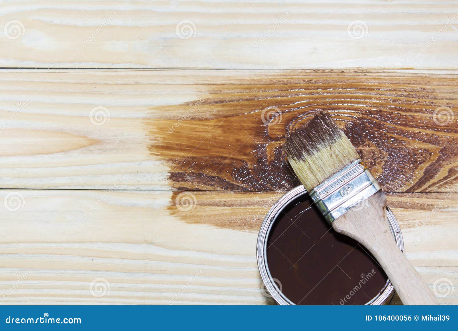 Brush in the Brown Paint, Paint a Tree. Stock Photo - Image of creative ...