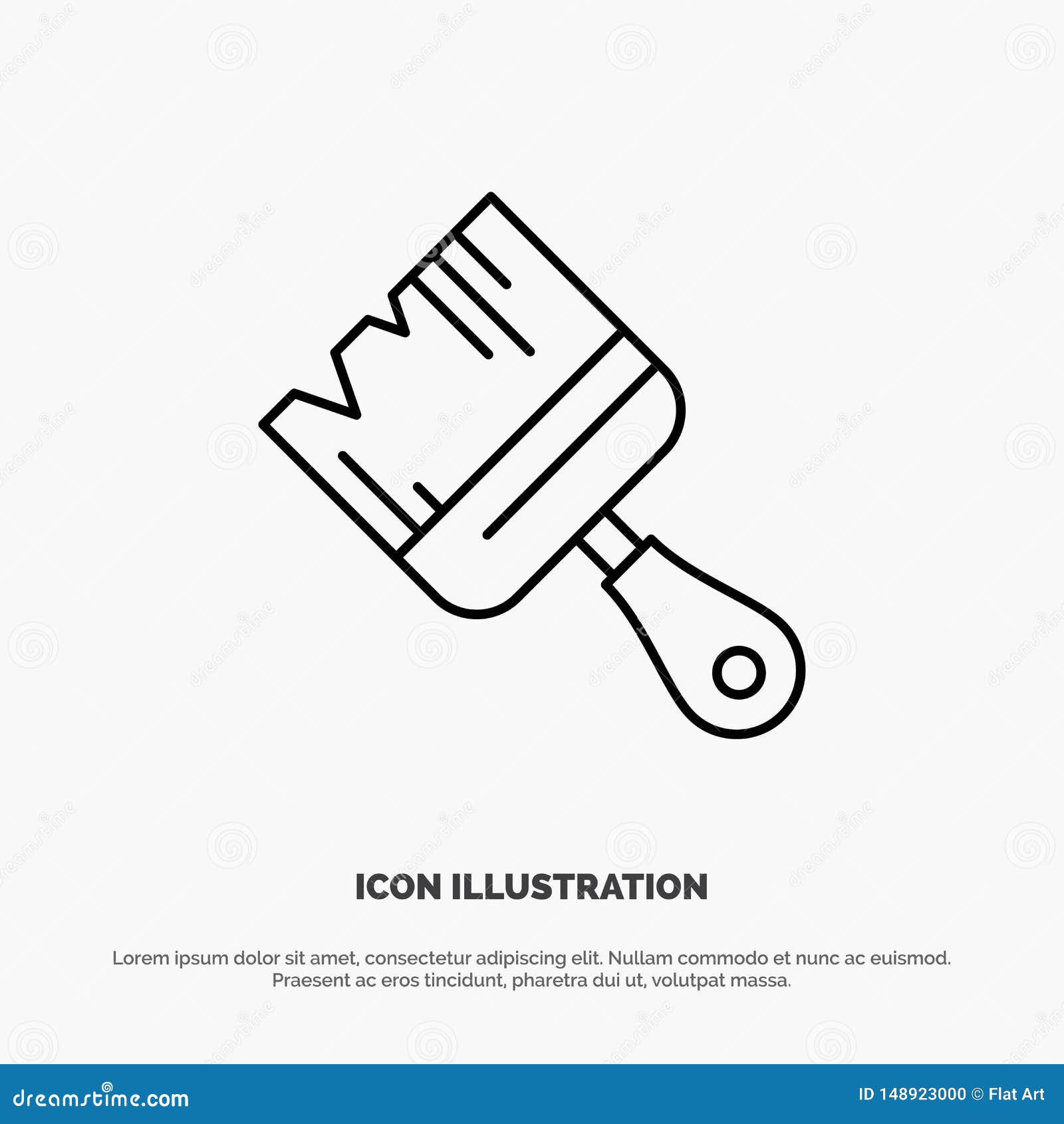 Brush, Building, Construction, Paint Line Icon Vector Stock Vector ...