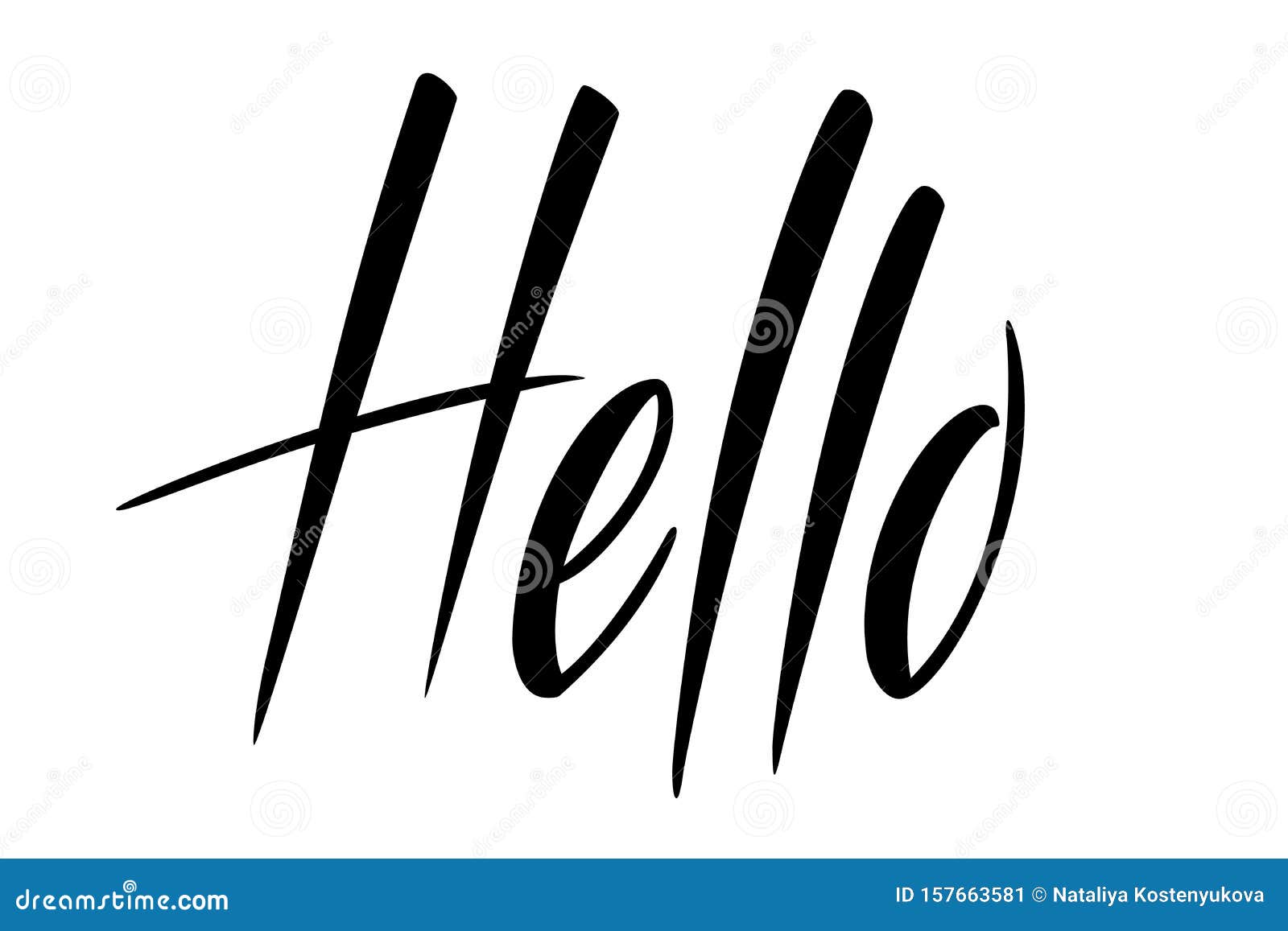 Brush calligraphy Hello stock vector. Illustration of lettering - 157663581