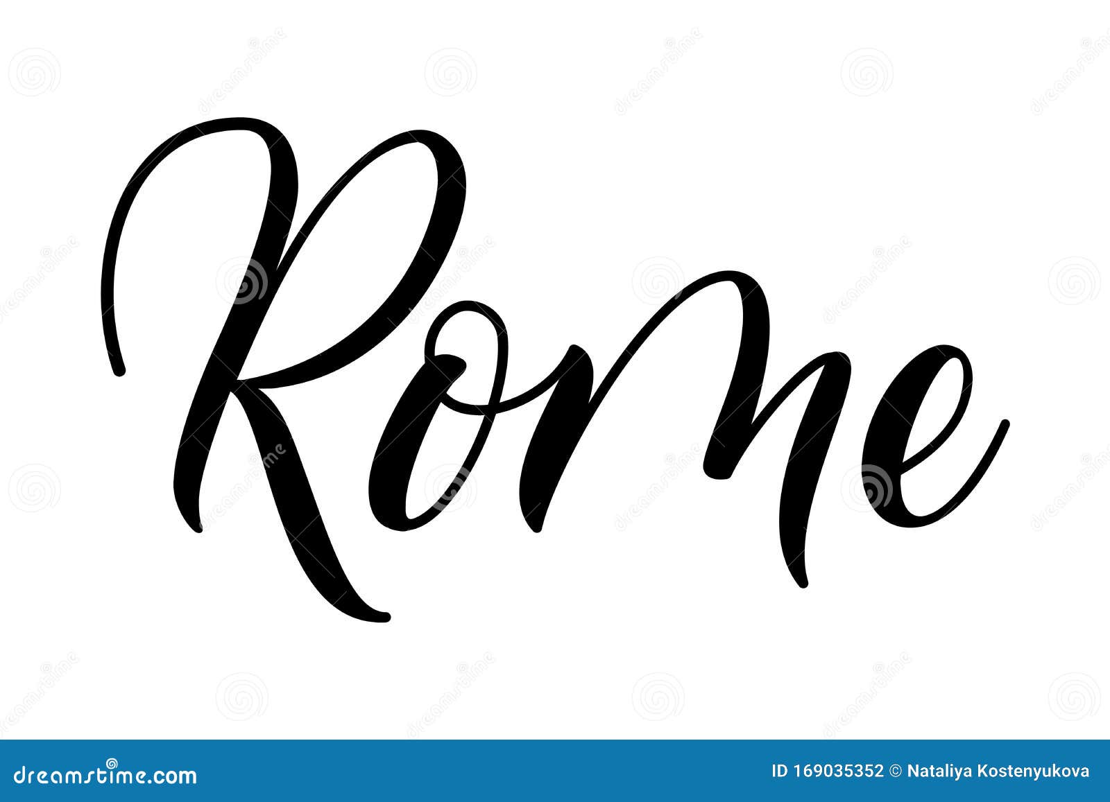 Brush calligraphy Rome stock vector. Illustration of message - 169035352