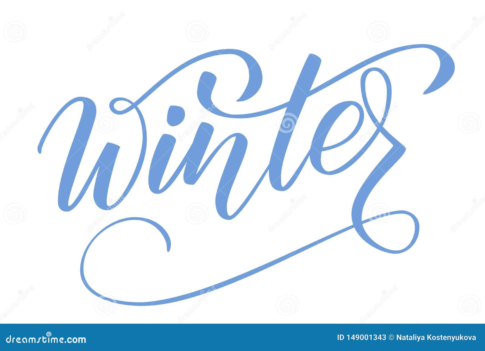 Brush calligraphy Winter stock vector. Illustration of letter - 149001343