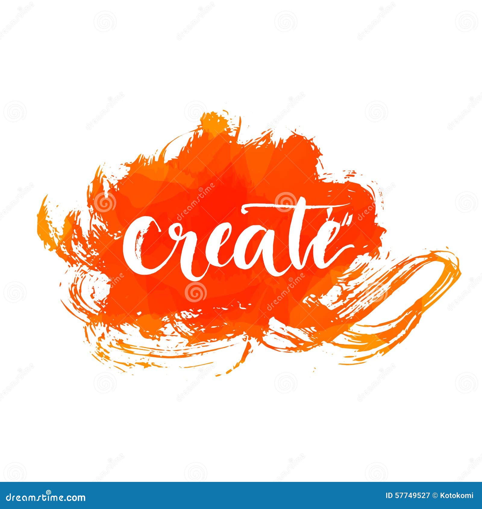 Brush Calligraphy Word Create at Orange Expressive Stock Vector ...