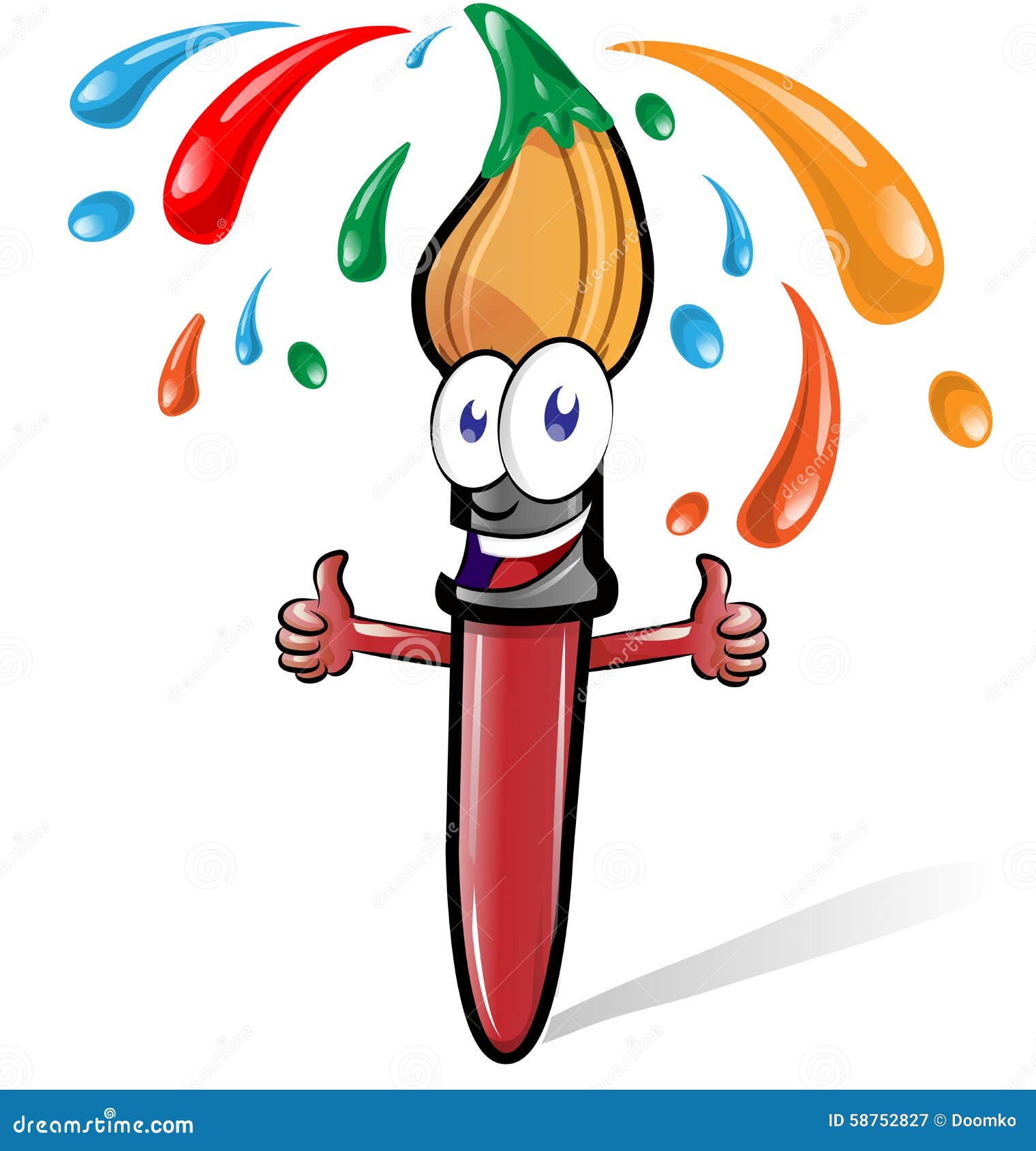 Brush cartoon stock vector. Illustration of object, painter - 58752827