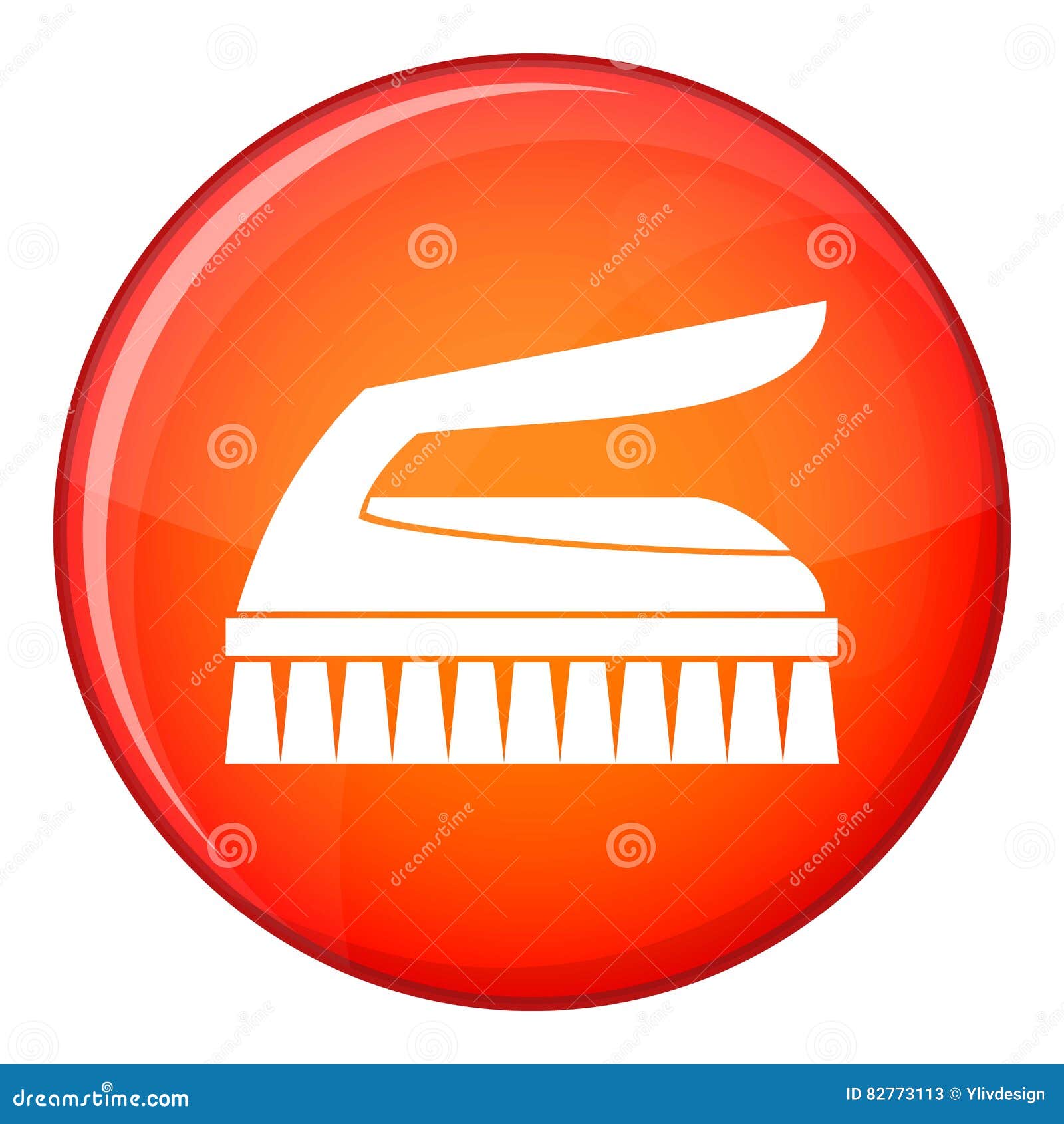 Brush for Cleaning Icon, Flat Style Stock Vector - Illustration of ...