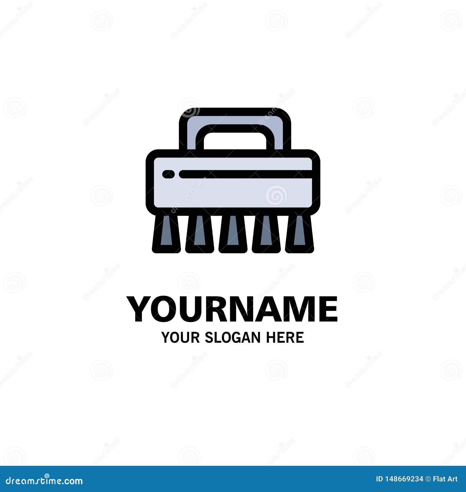 Brush, Cleaning, Set Business Logo Template. Flat Color Stock Vector ...
