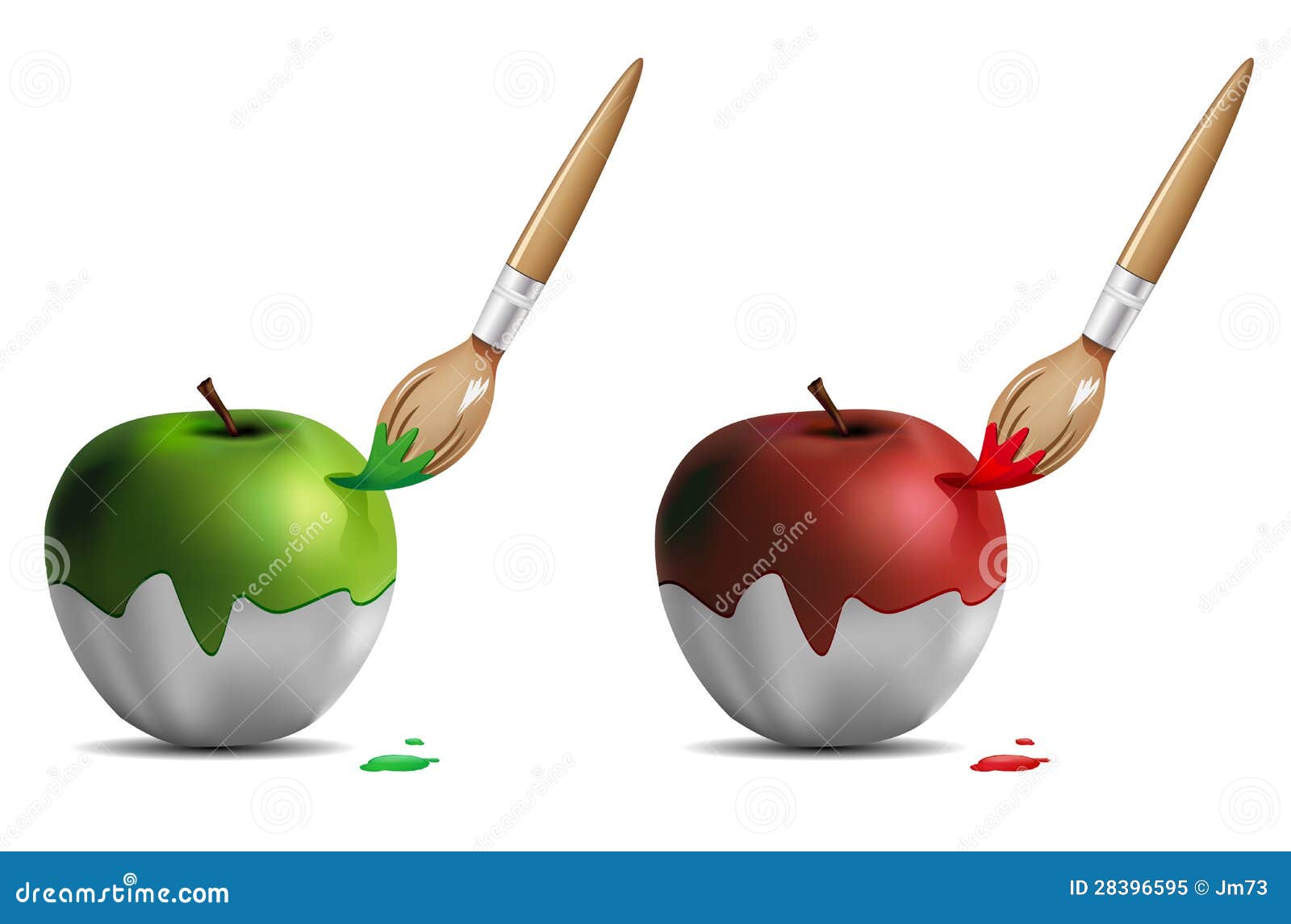 Brush that coats the apple stock vector. Illustration of concept - 28396595