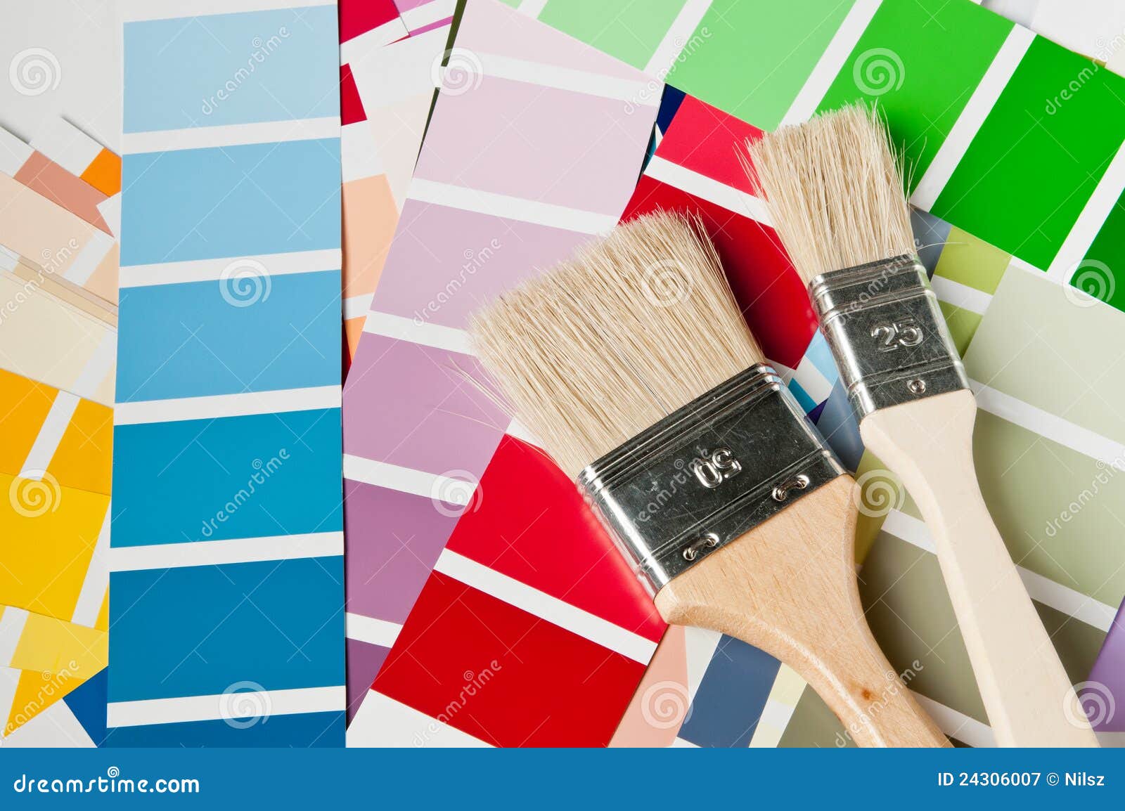 Brush and color charts stock image. Image of colorful - 24306007