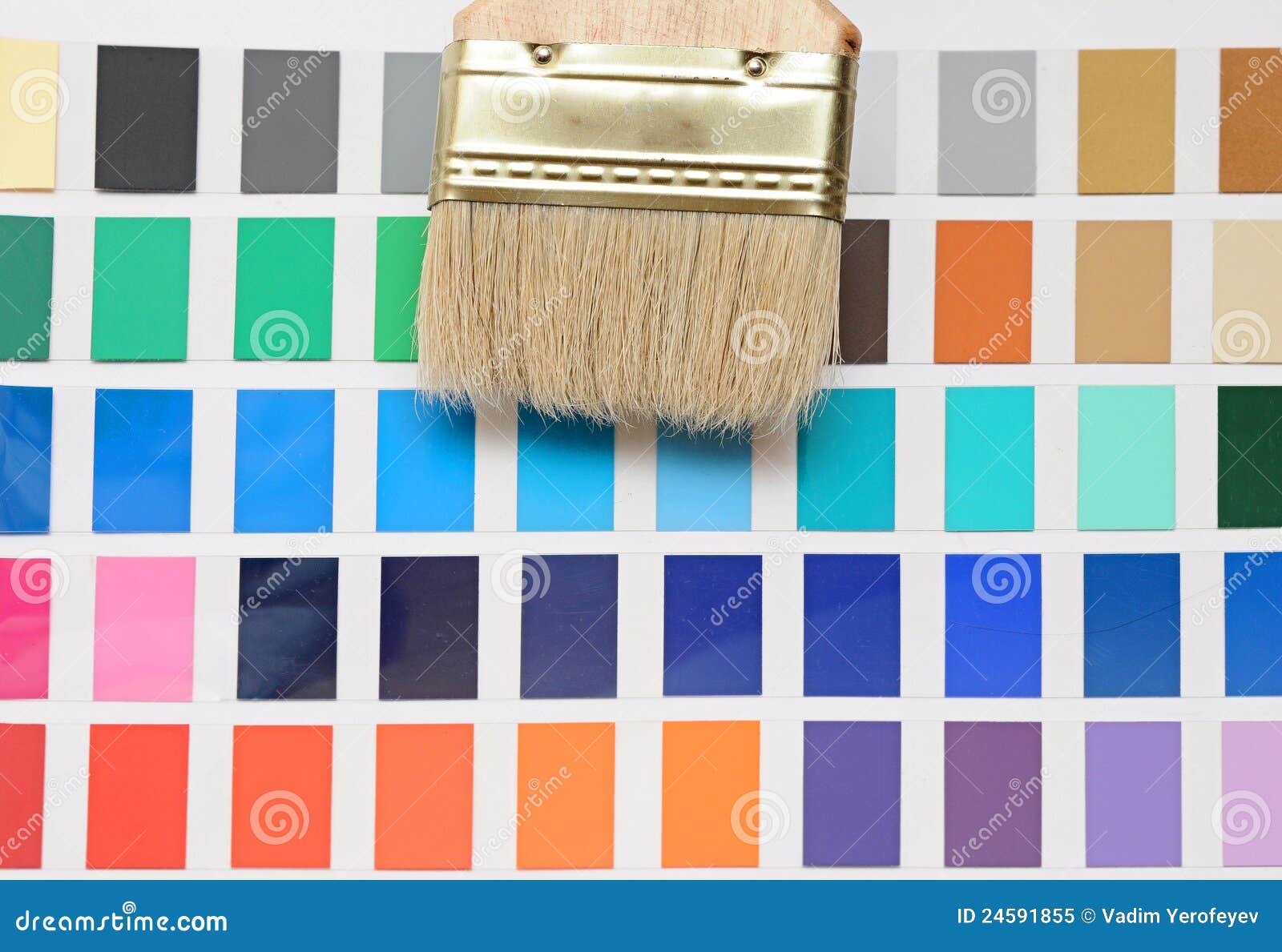 Brush on color palette stock image. Image of paint, creative - 24591855