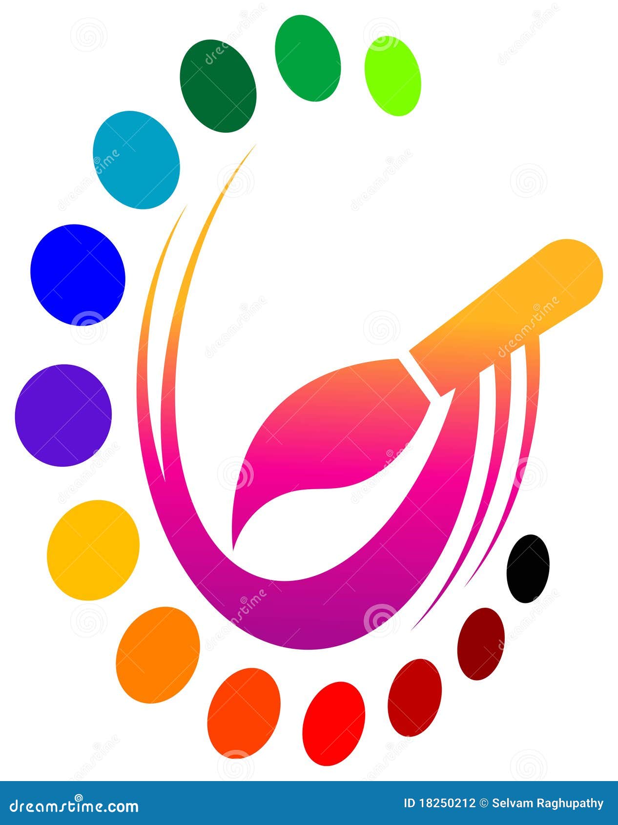 Brush with colours stock vector. Illustration of watercolor - 18250212