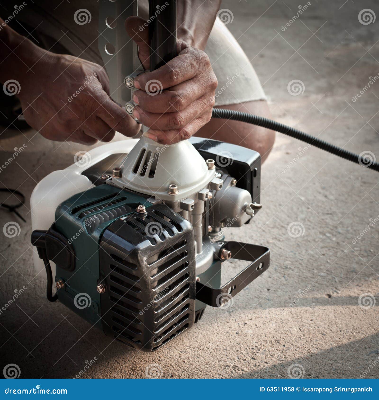 Brush cutter engine stock photo. Image of cutter, outside - 63511958