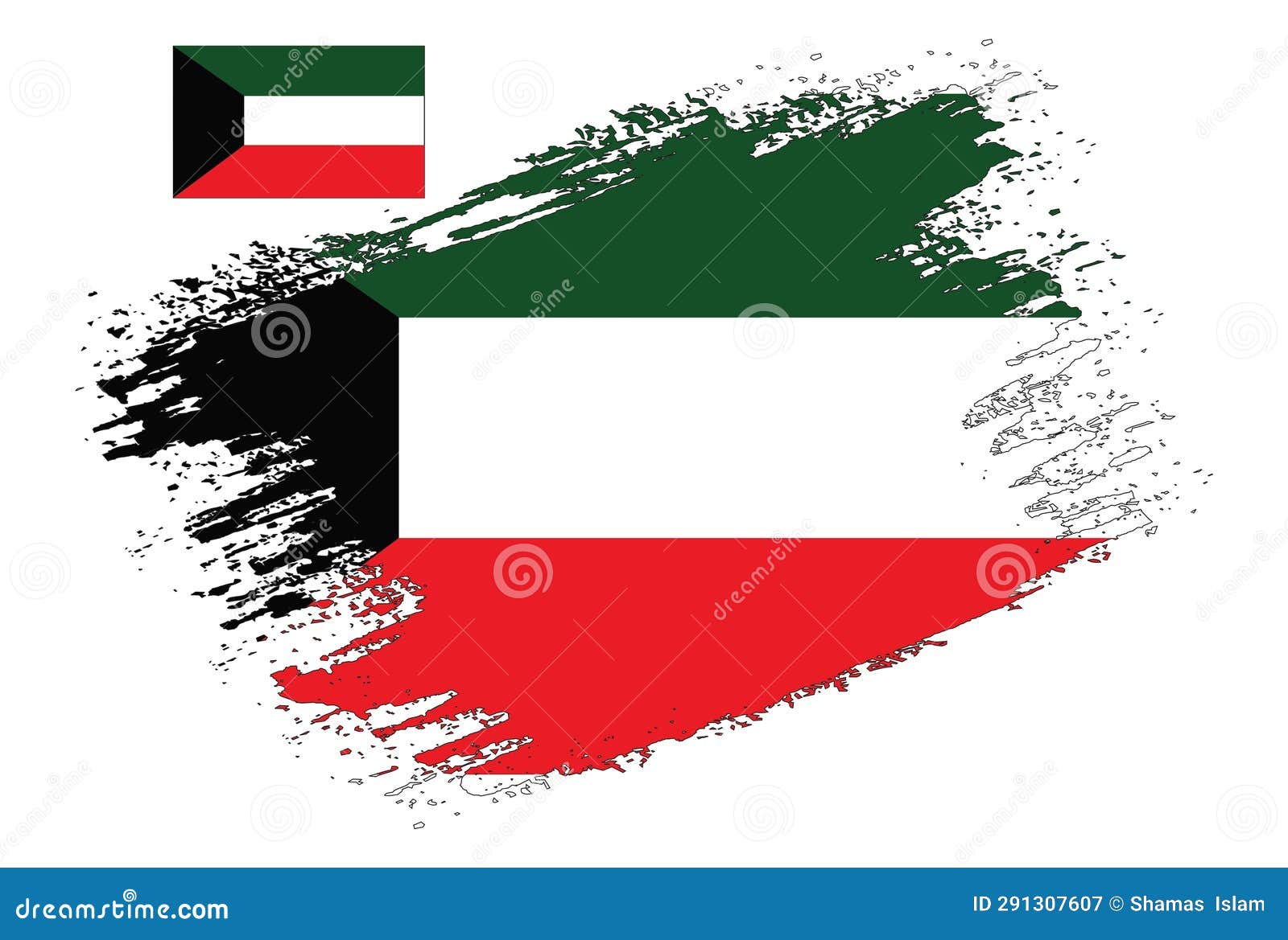 Brush Design Kuwait Flag Vector Stock Vector - Illustration of history ...