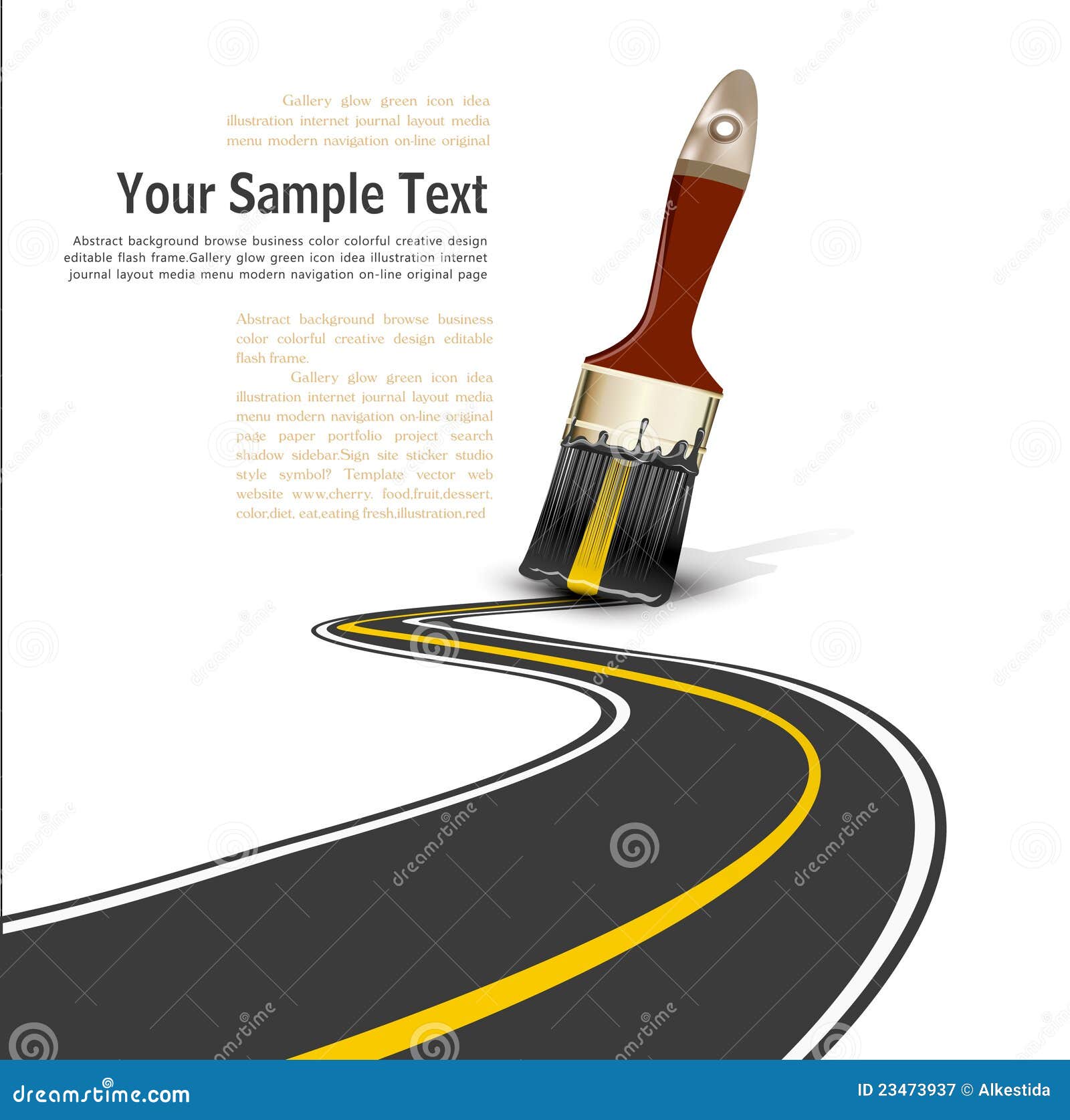 Paved Road Isolated On White Background Royalty-Free Cartoon ...