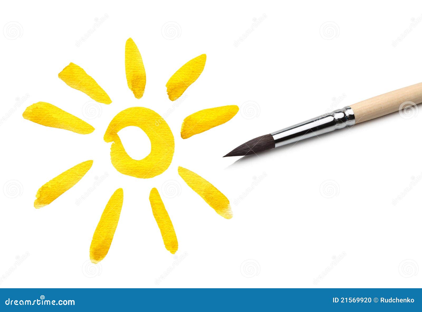 Brush drawing sun stock photo. Image of artist, expressionism - 21569920