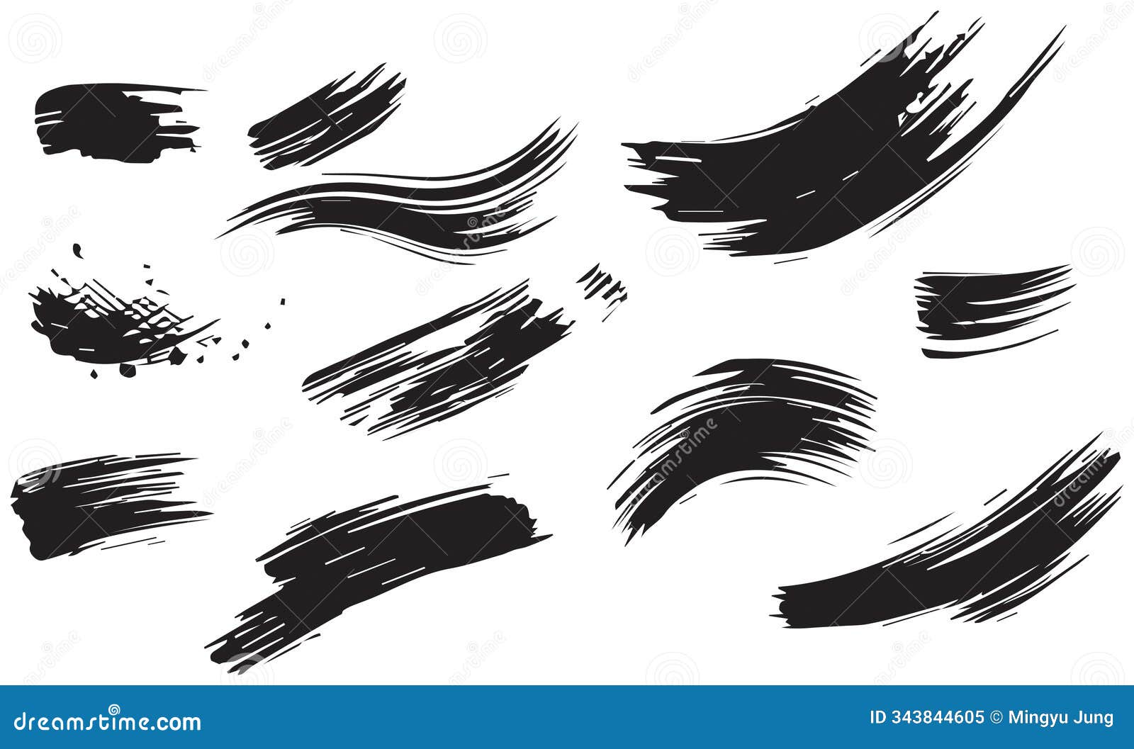 A brush-drawn ink mark stock illustration. Illustration of brush ...
