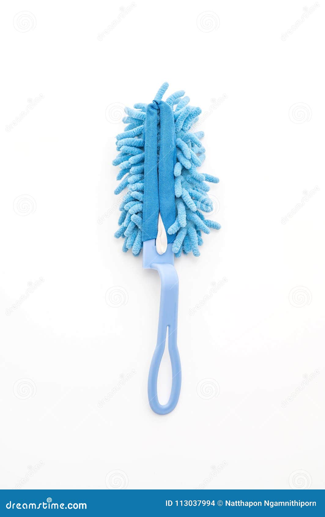 Brush Duster on White Background Stock Photo - Image of blue, handle ...