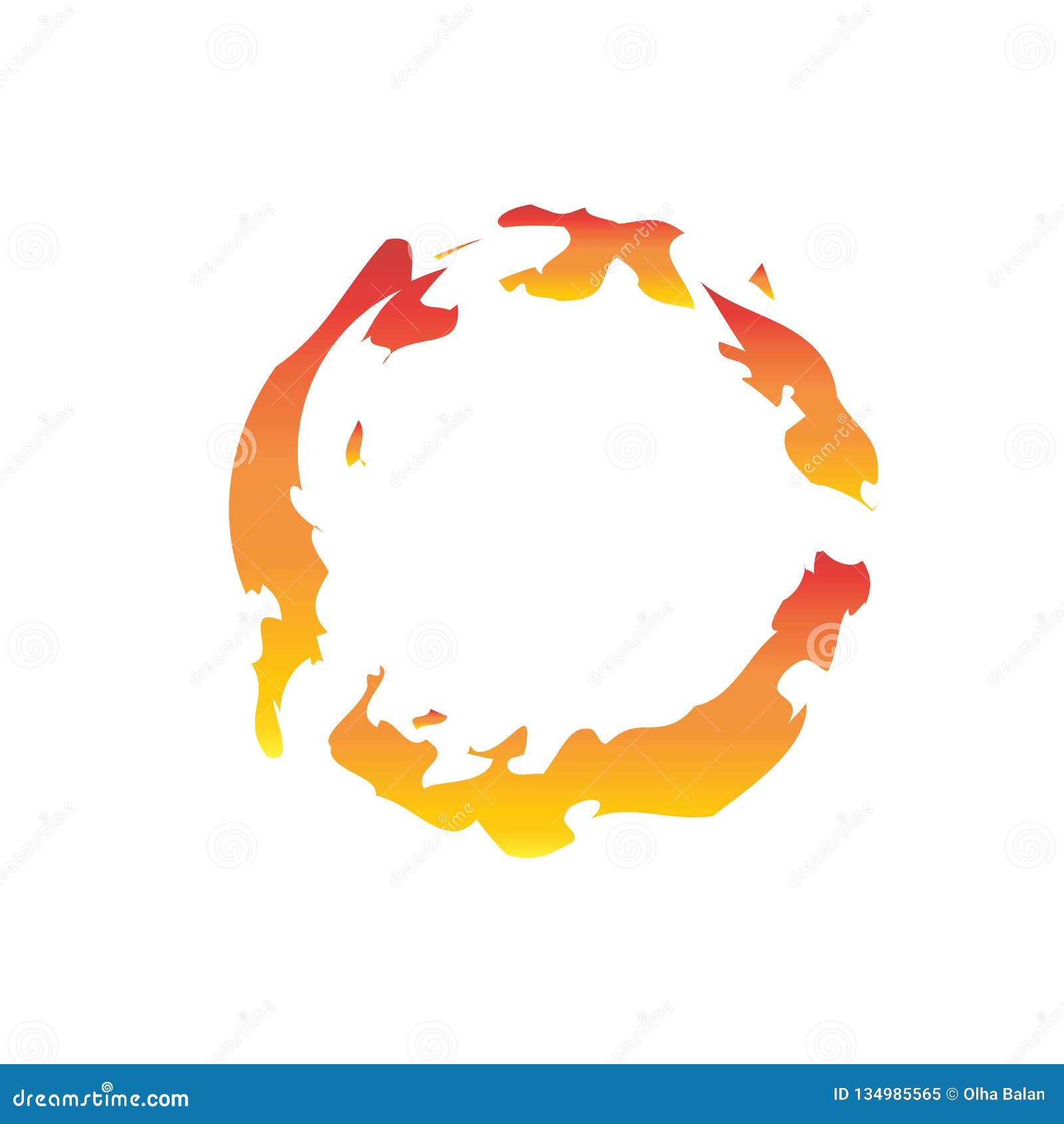 Brush Fire Circle stock vector. Illustration of bright - 134985565