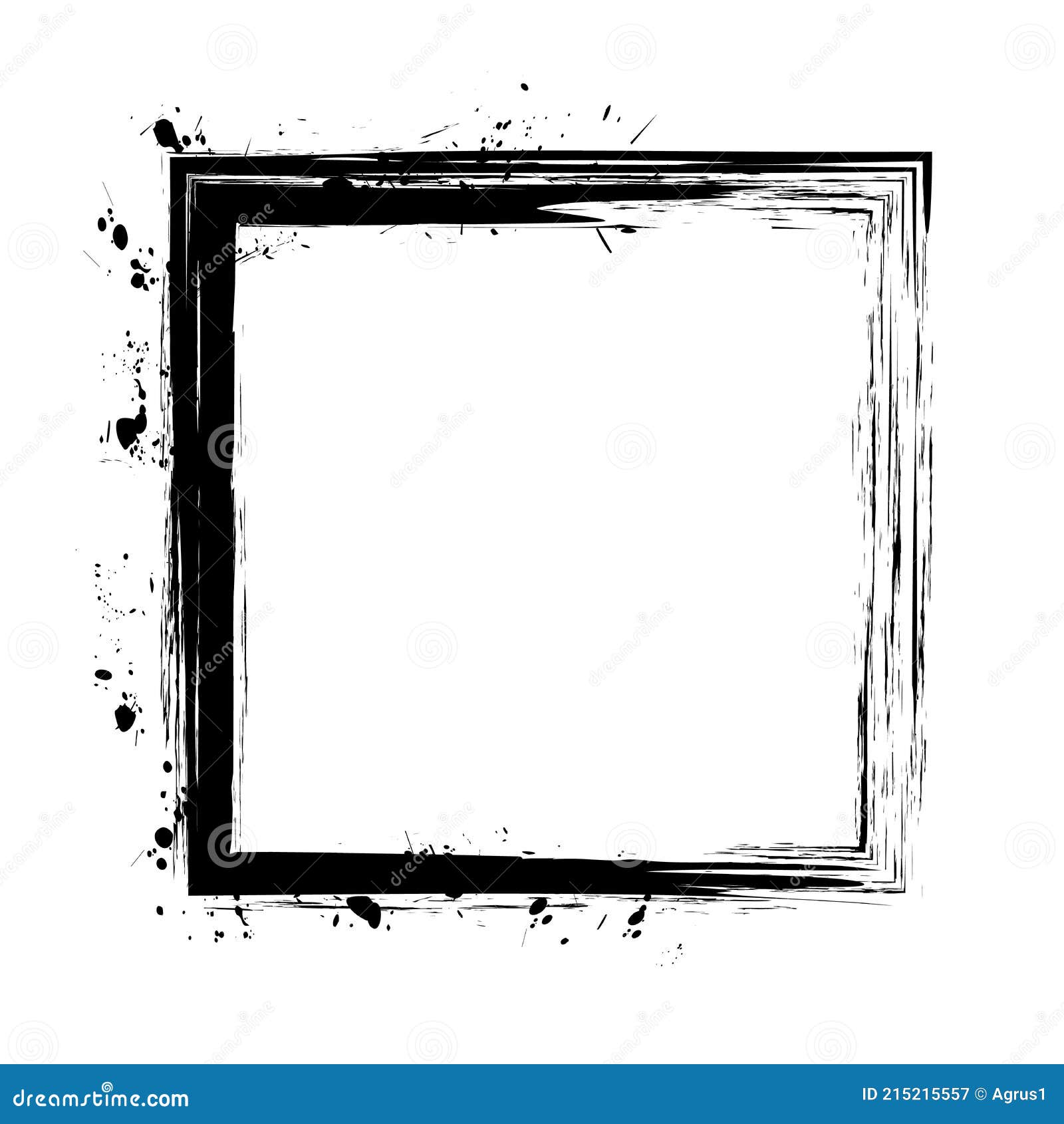 Brush Frame Banner Isolated on White Background Stock Vector ...