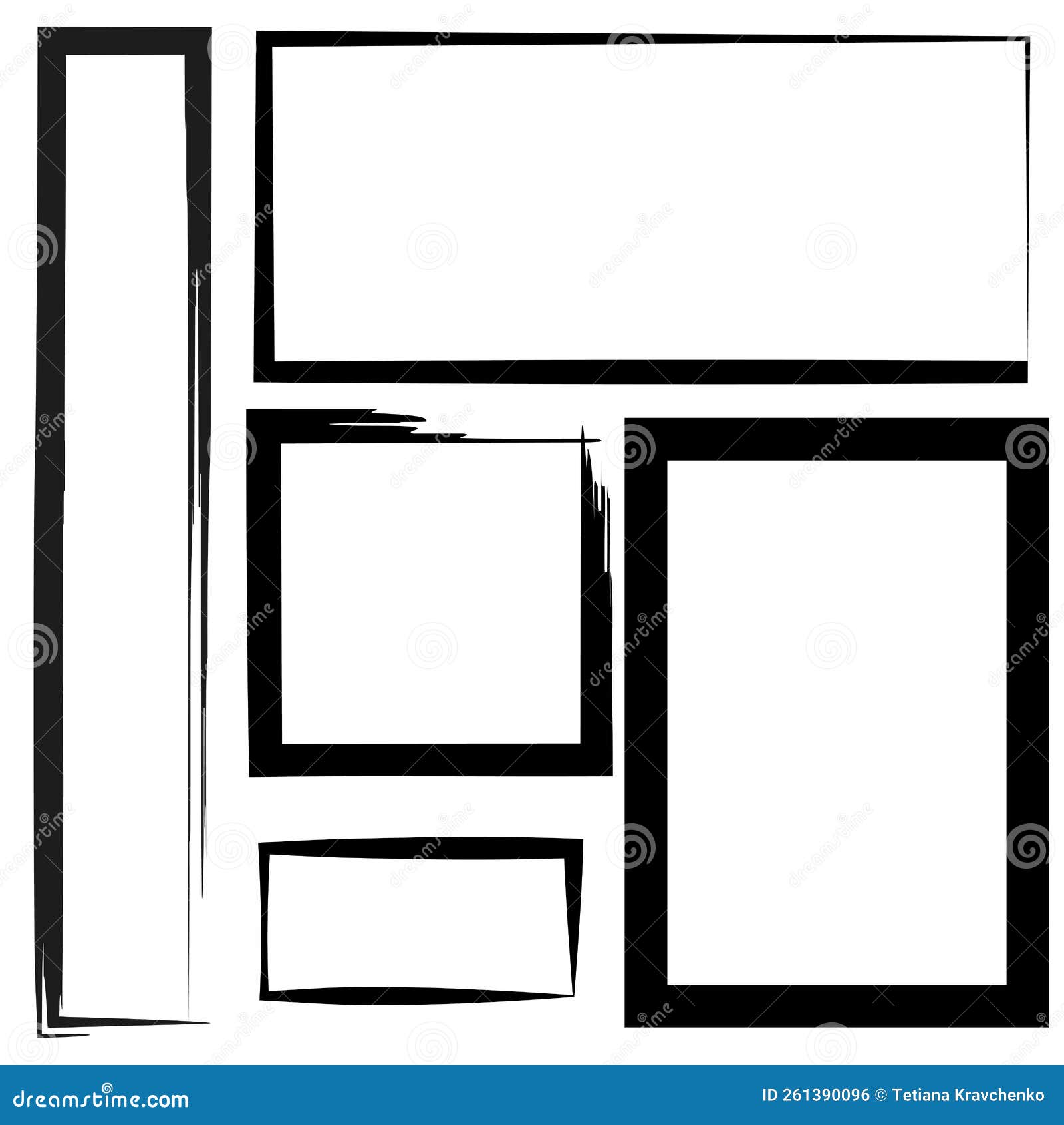 Brush Frame Rectangles. Edge Frame. Vector Illustration. Stock Image ...