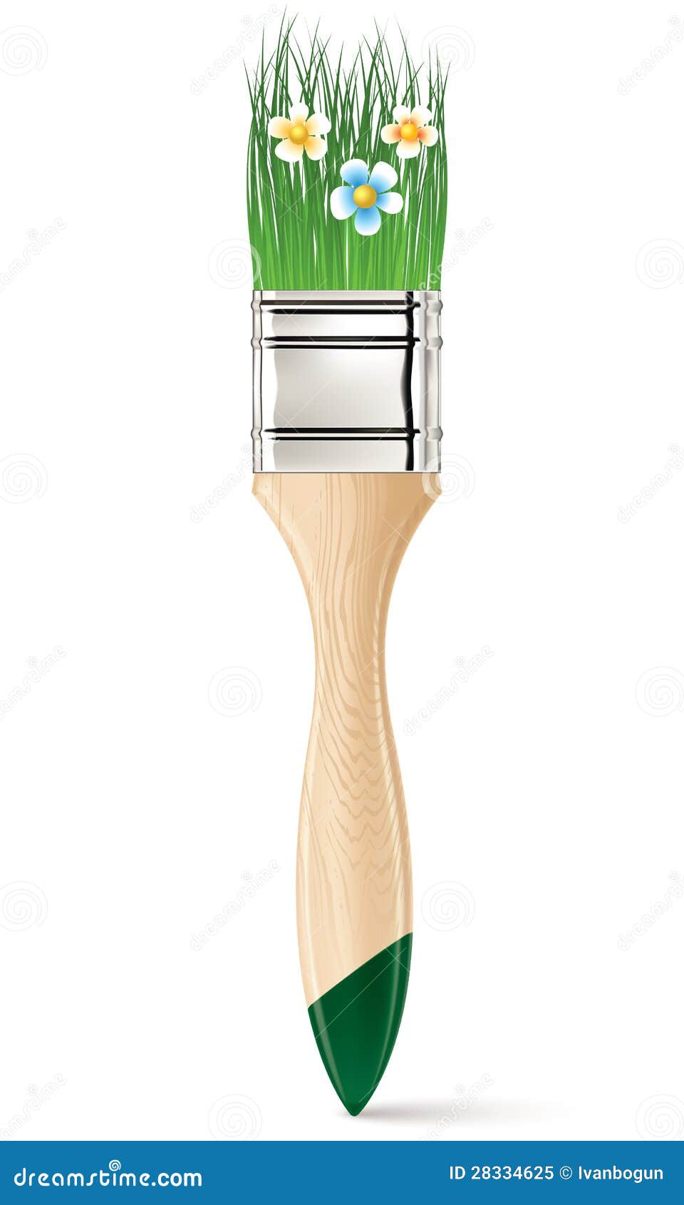 Brush with grass stock vector. Illustration of blossom - 28334625