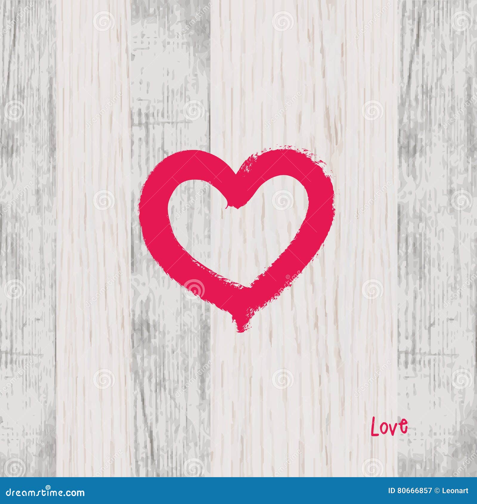 Brush heart shape on wood. stock vector. Illustration of natural - 80666857