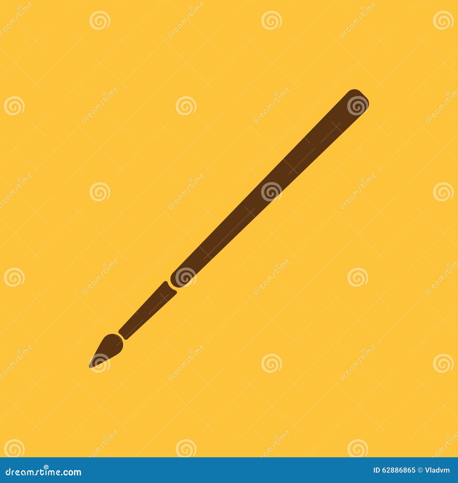The Brush Icon. Brush Symbol. Flat. Vector Stock Illustration ...