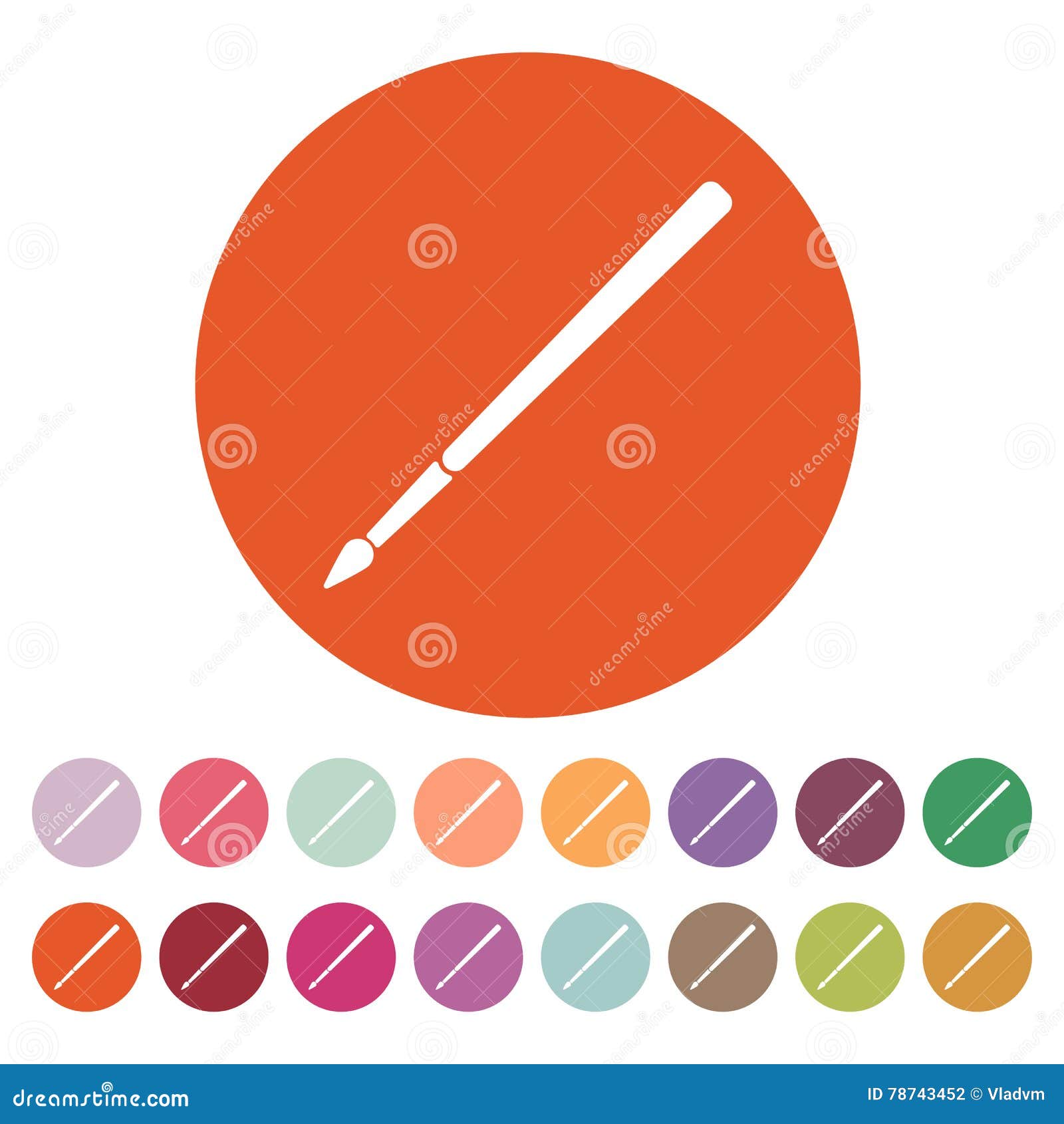 The Brush Icon. Brush Symbol. Flat Stock Vector - Illustration of brush ...