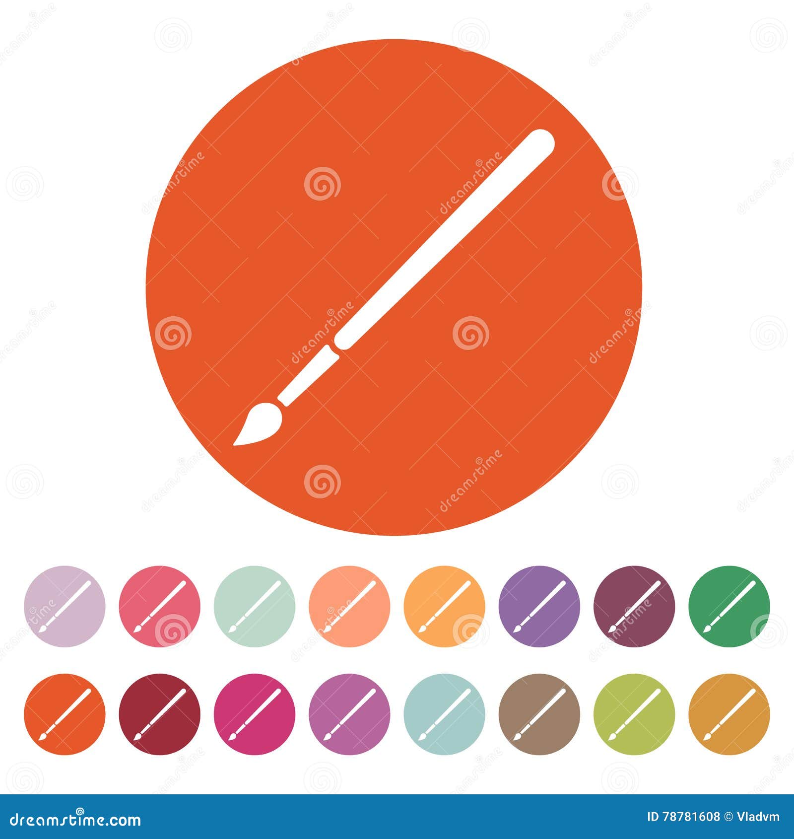 The Brush Icon. Brush Symbol. Flat. Vector Stock Vector - Illustration ...