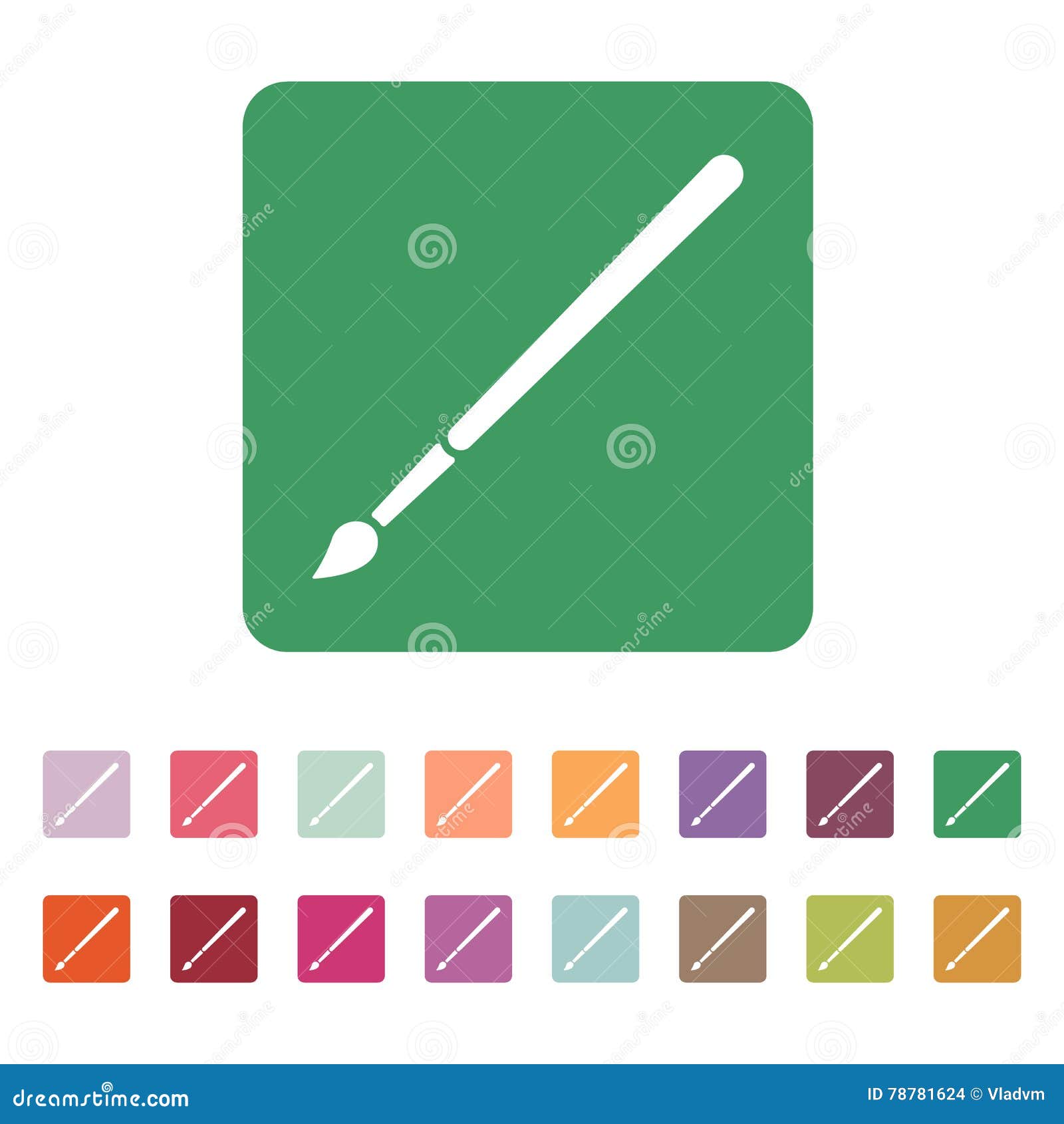 The Brush Icon. Brush Symbol. Flat. Vector Stock Vector - Illustration ...