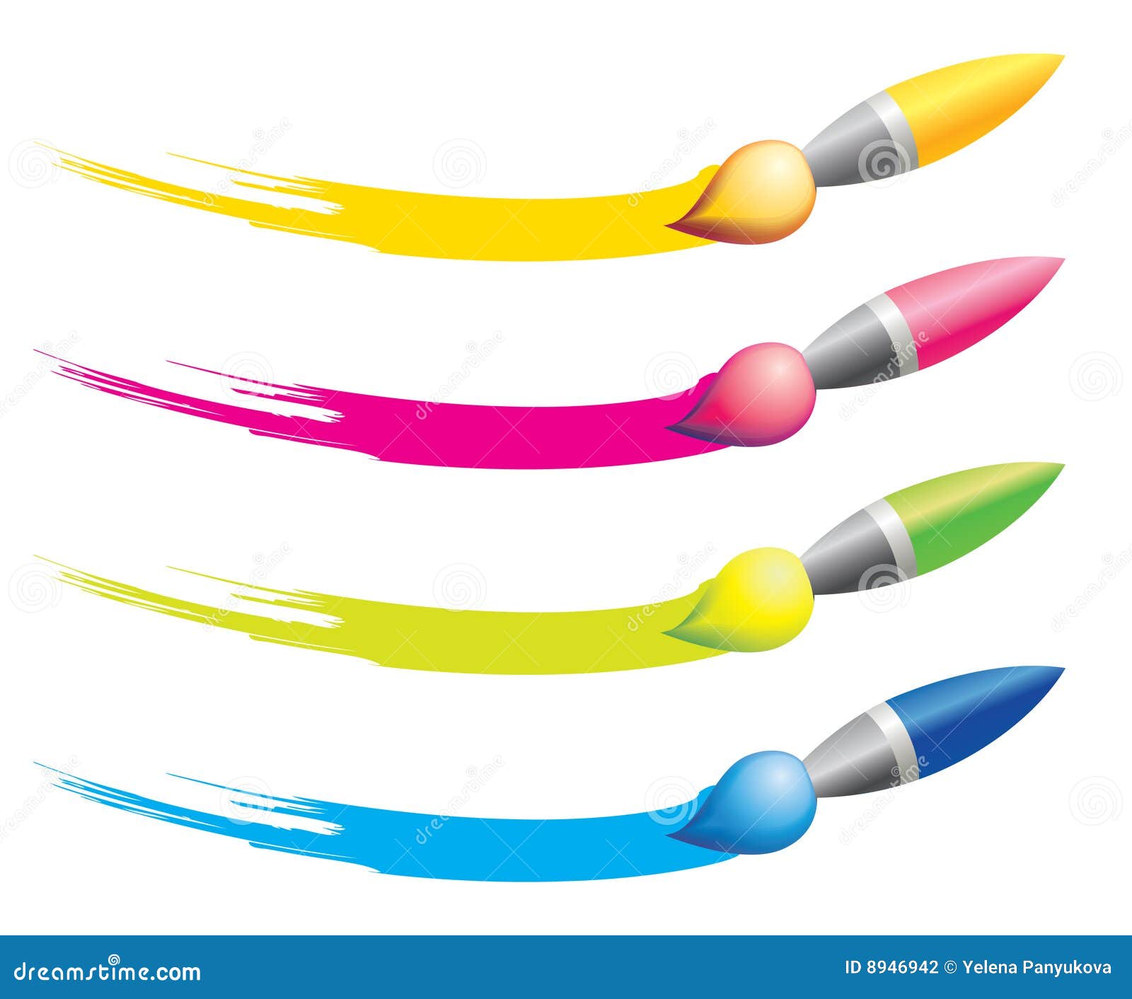 Brush icons stock vector. Illustration of green, pink - 8946942