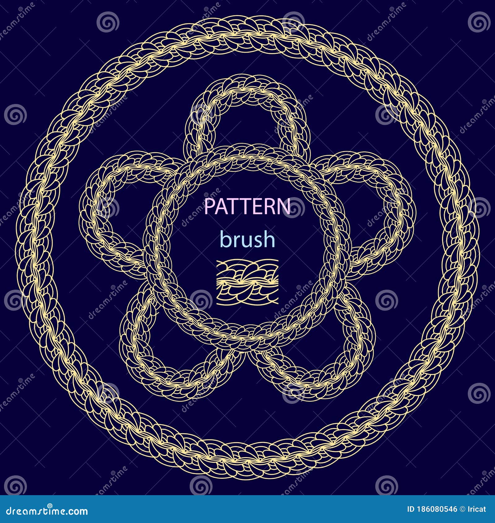 Brush Lace Border Component and Sample of Frames. Golden Elements Decor ...