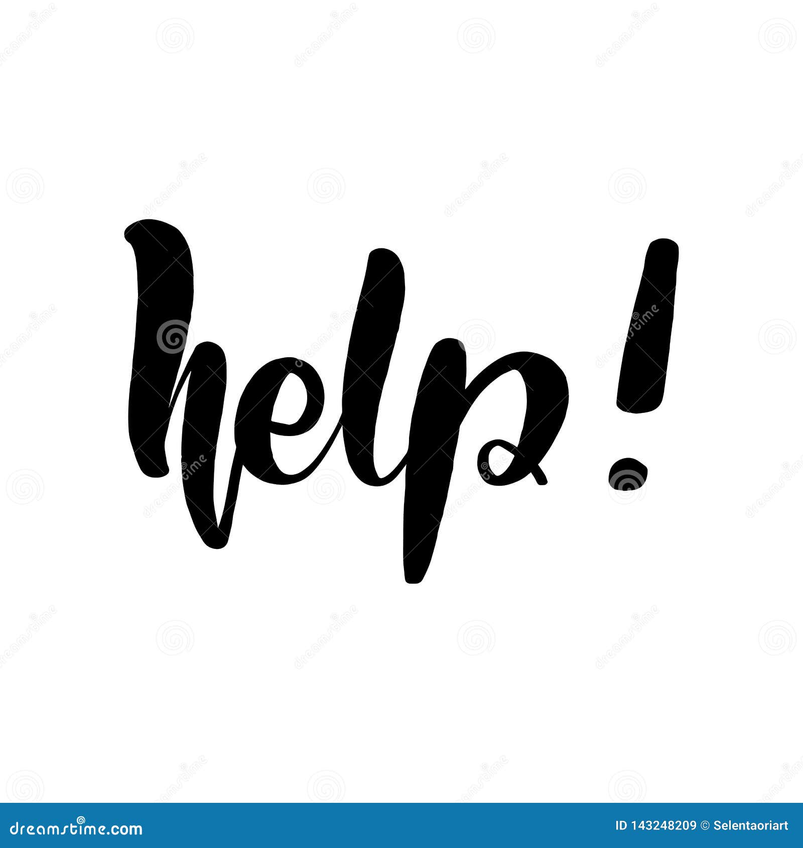 Brush Lettering Help Cartoon Vector | CartoonDealer.com #143248209