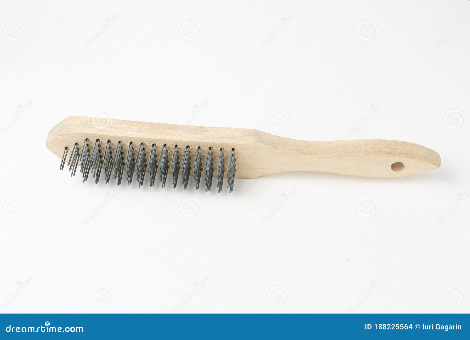 Brush with Metal Pile for Brushing Wood Stock Photo - Image of circular ...
