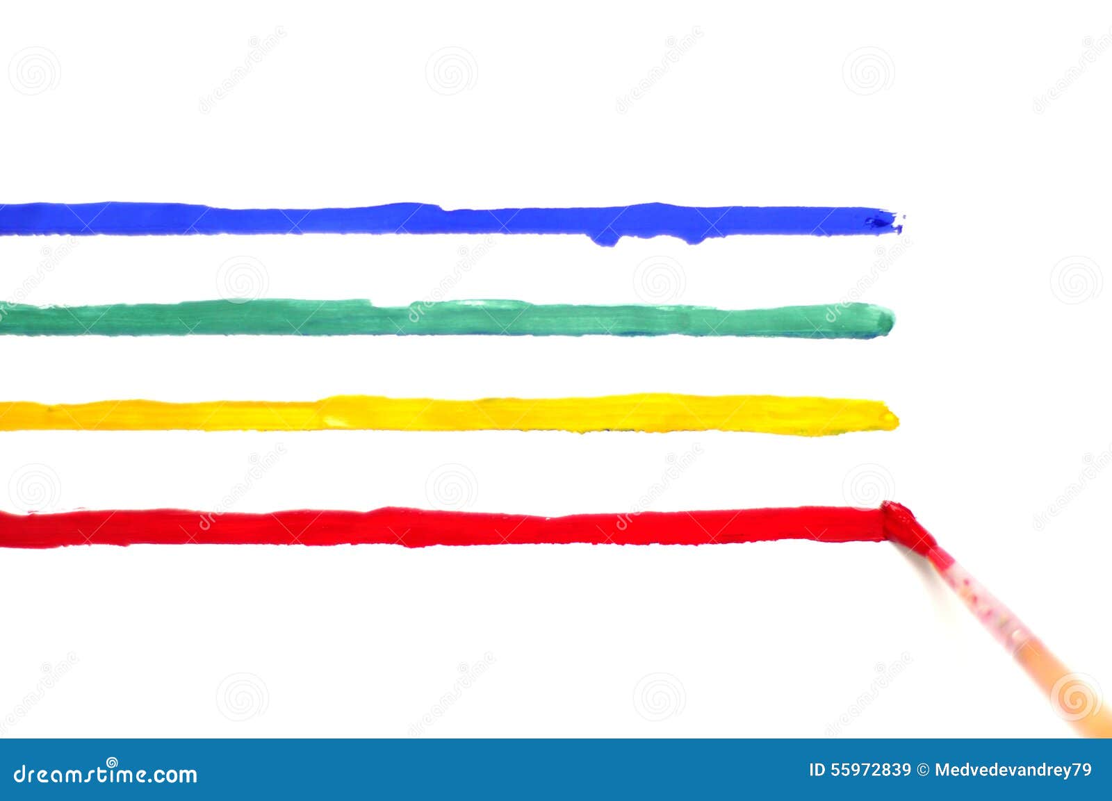 Brush with Paint and Colored Stripes Stock Image - Image of artist ...